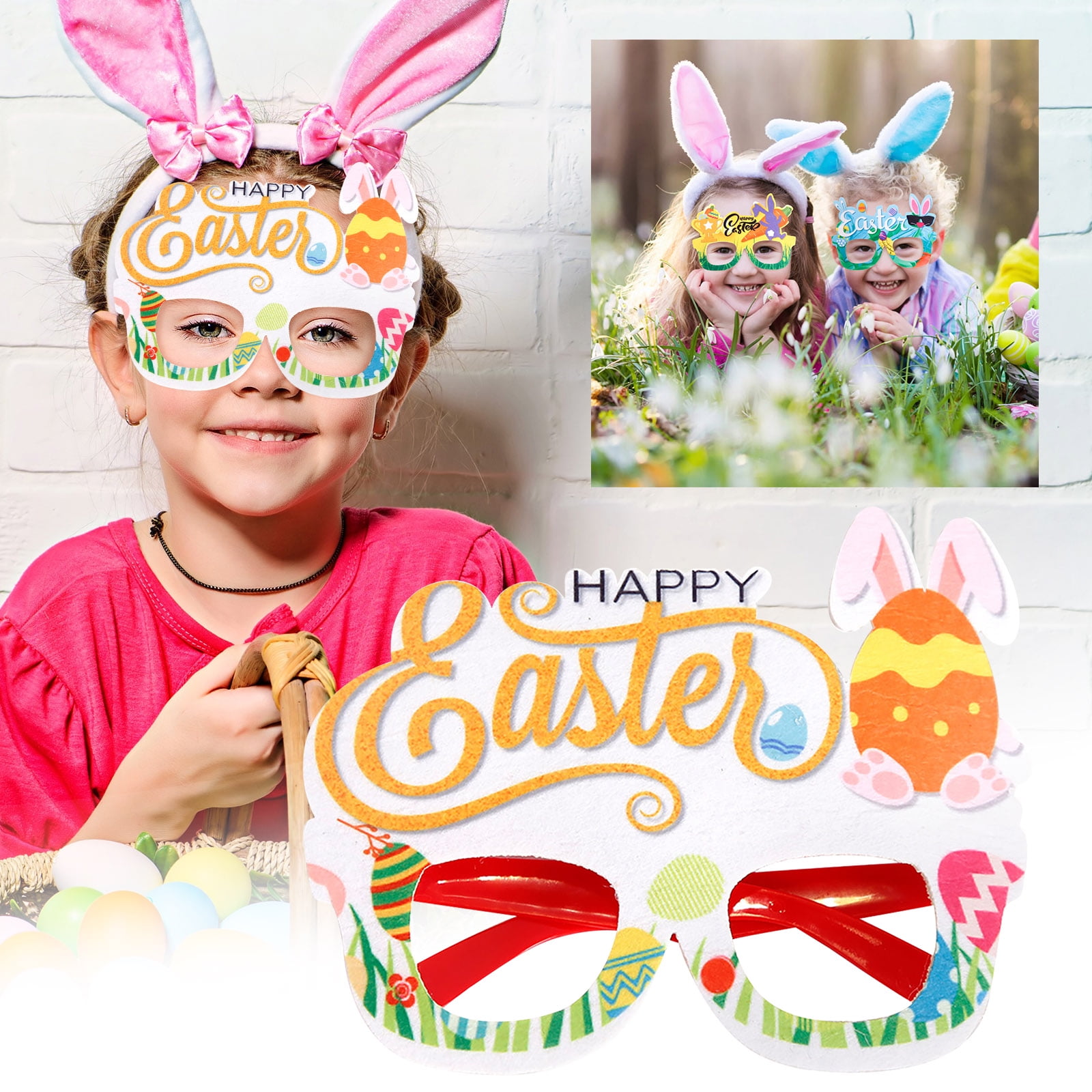 Party Photo Booth Props Easter Party Decorations Bunny Glasses Holiday ...