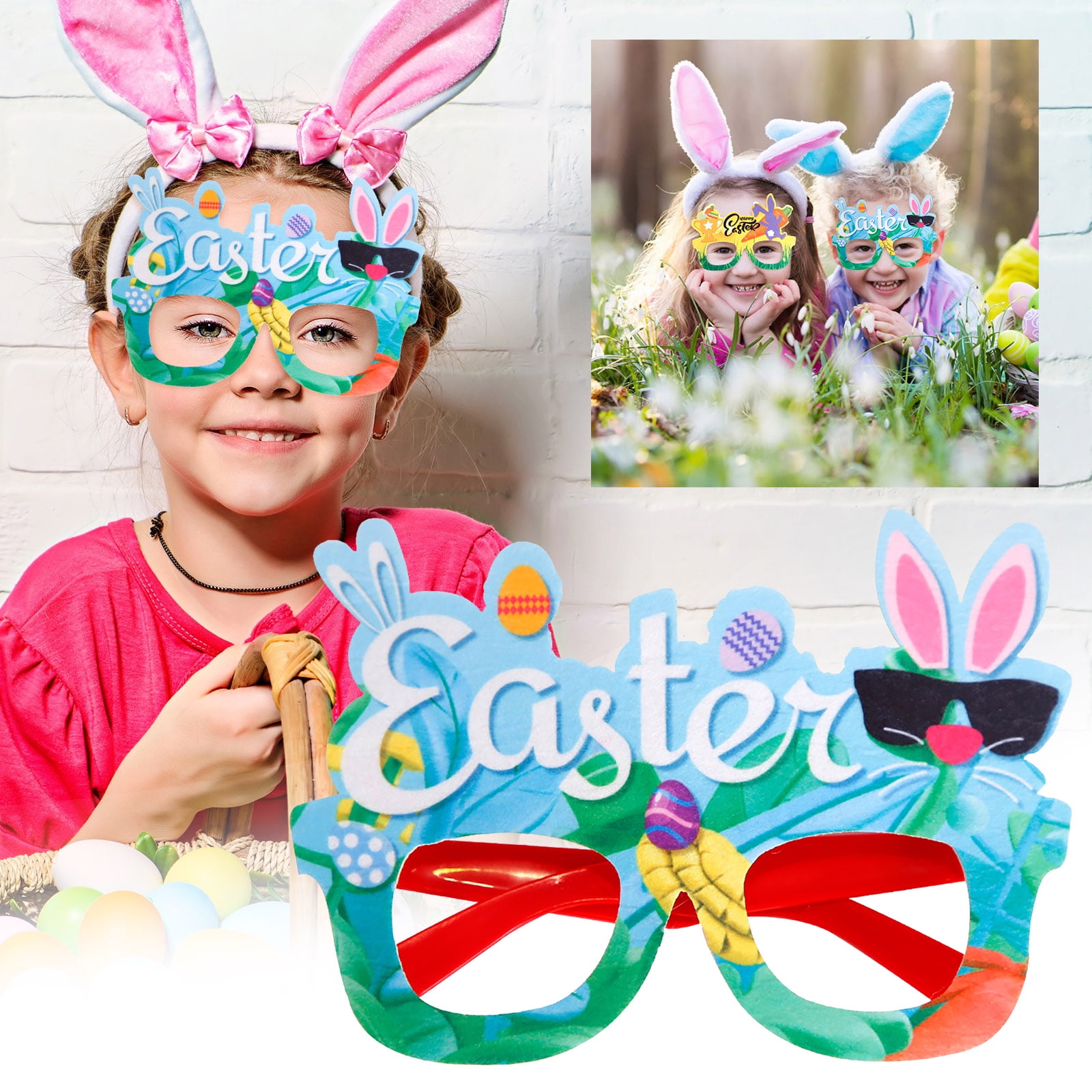 Party Photo Booth Props Easter Party Decorations Bunny Glasses Holiday ...