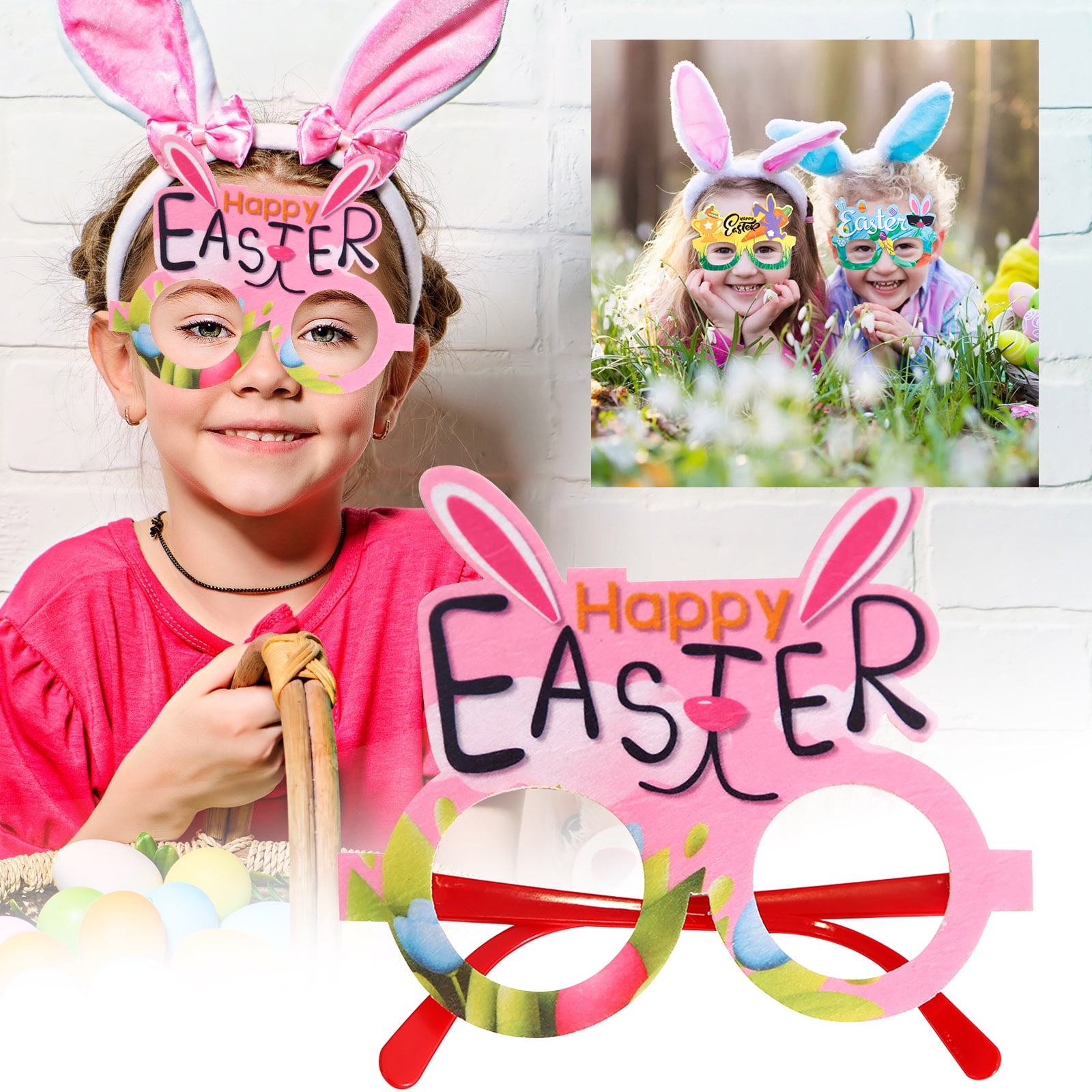 Party Photo Booth Props Easter Party Decorations Bunny Glasses Holiday ...