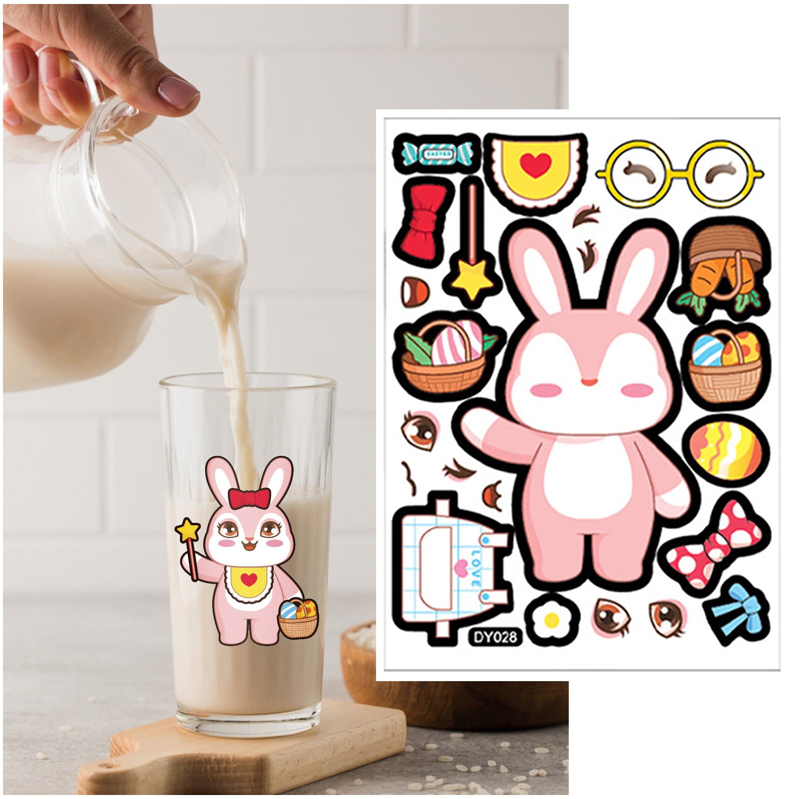 Party Photo Booth Props Easter Window Cling Stickers For Home ...