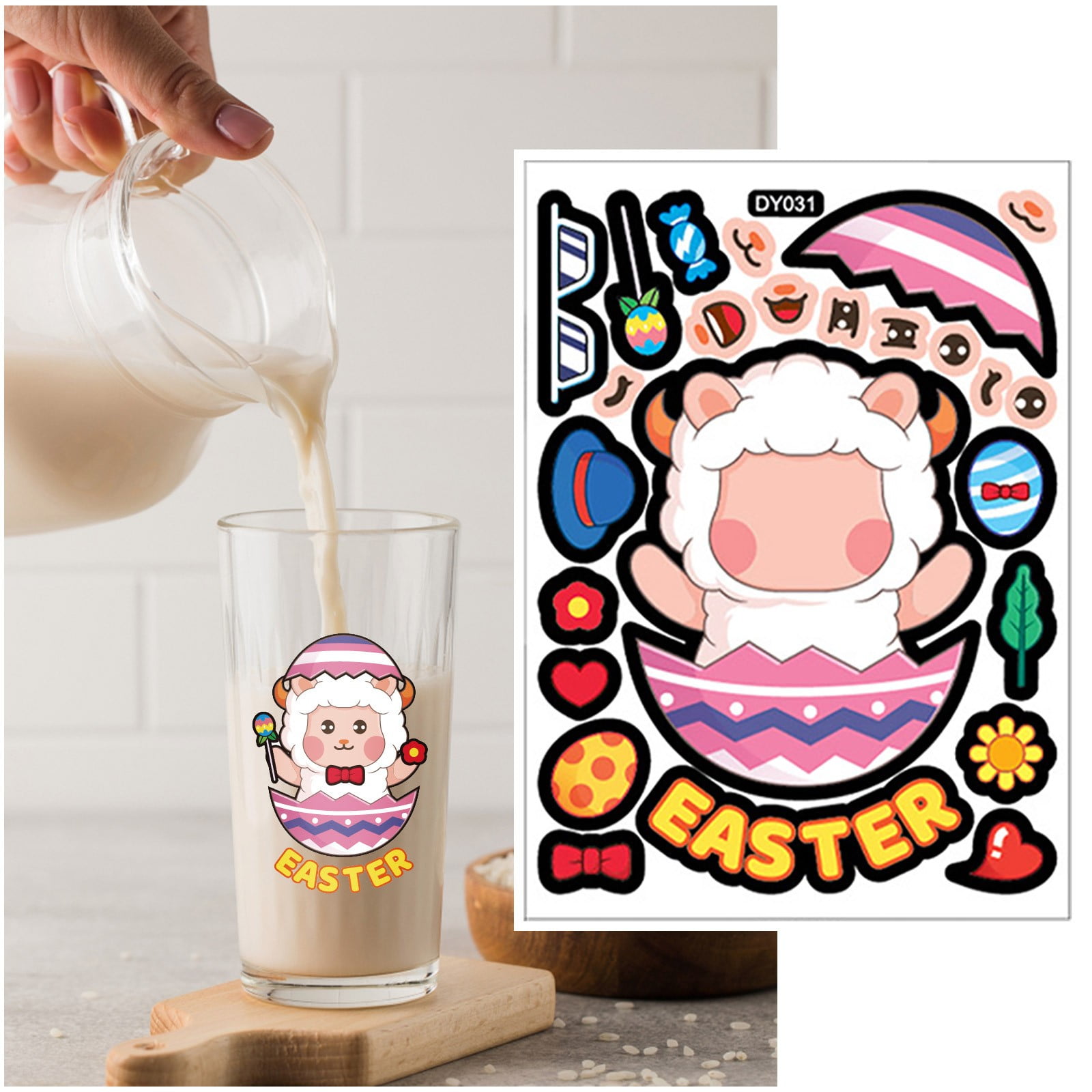 Party Photo Booth Props Easter Window Cling Stickers For Home ...