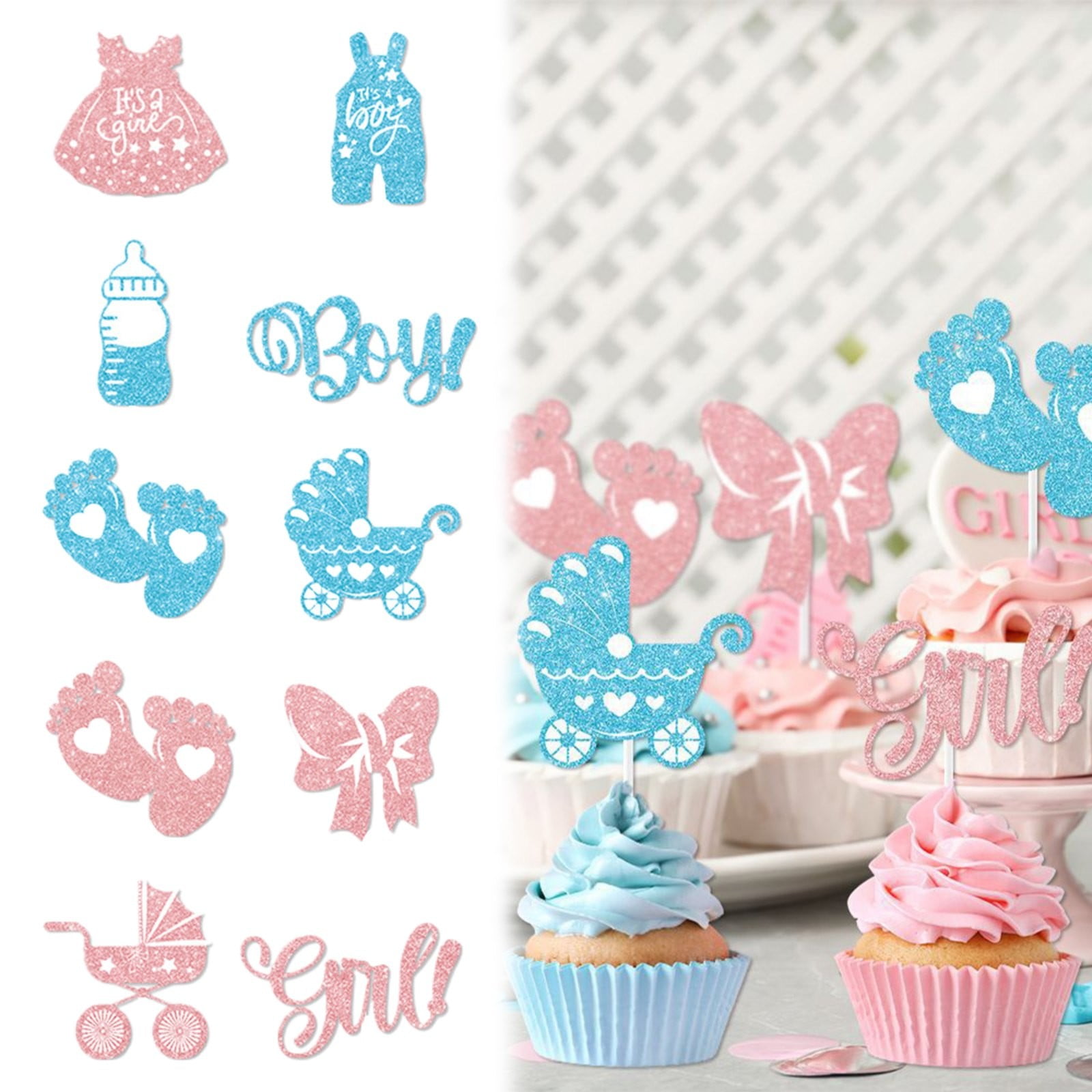 Party Photo Booth Props Ephlyn 12Pcs Bow Cupcake Toppers Girls Birthday ...