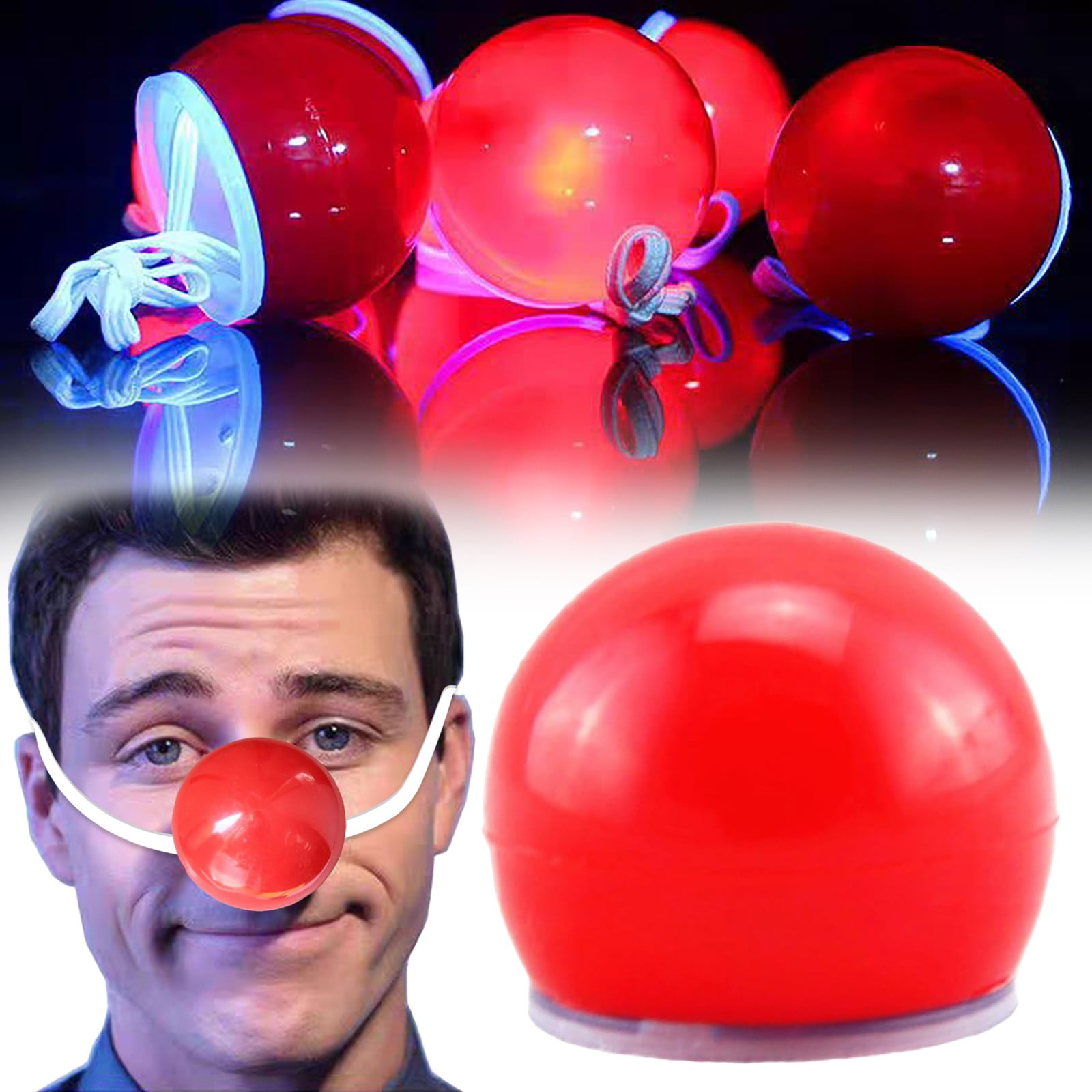 Party Photo Booth Props Flashing Red Nose Clown Nose Dress Up Props ...