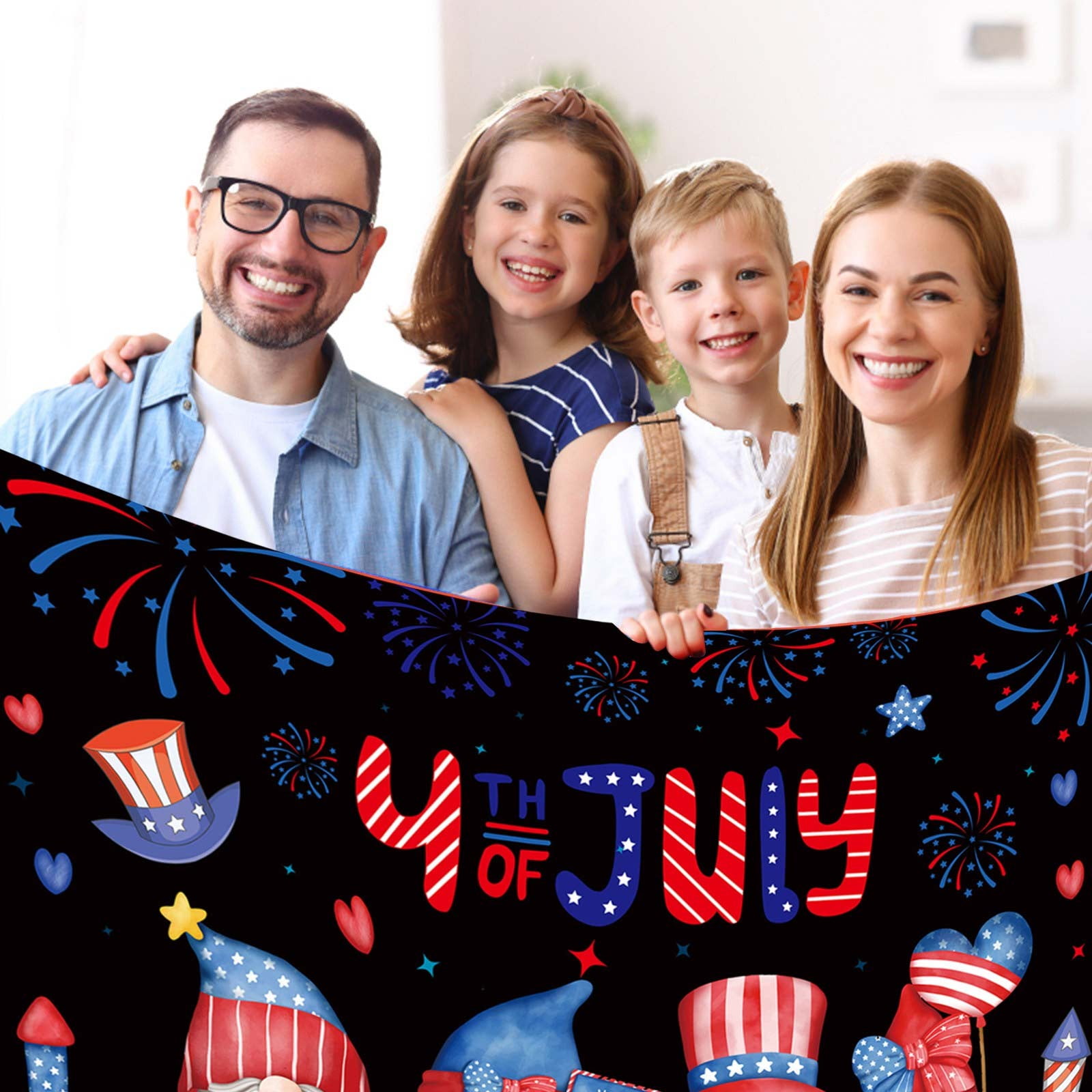 Party Photo Booth Props New Independence Day Gnome Banner American ...