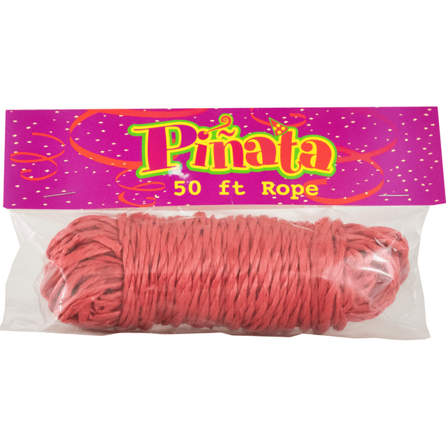 Party Pinata Rope, Red Plastic Cord to Secure Pinatas, 50 Feet ...