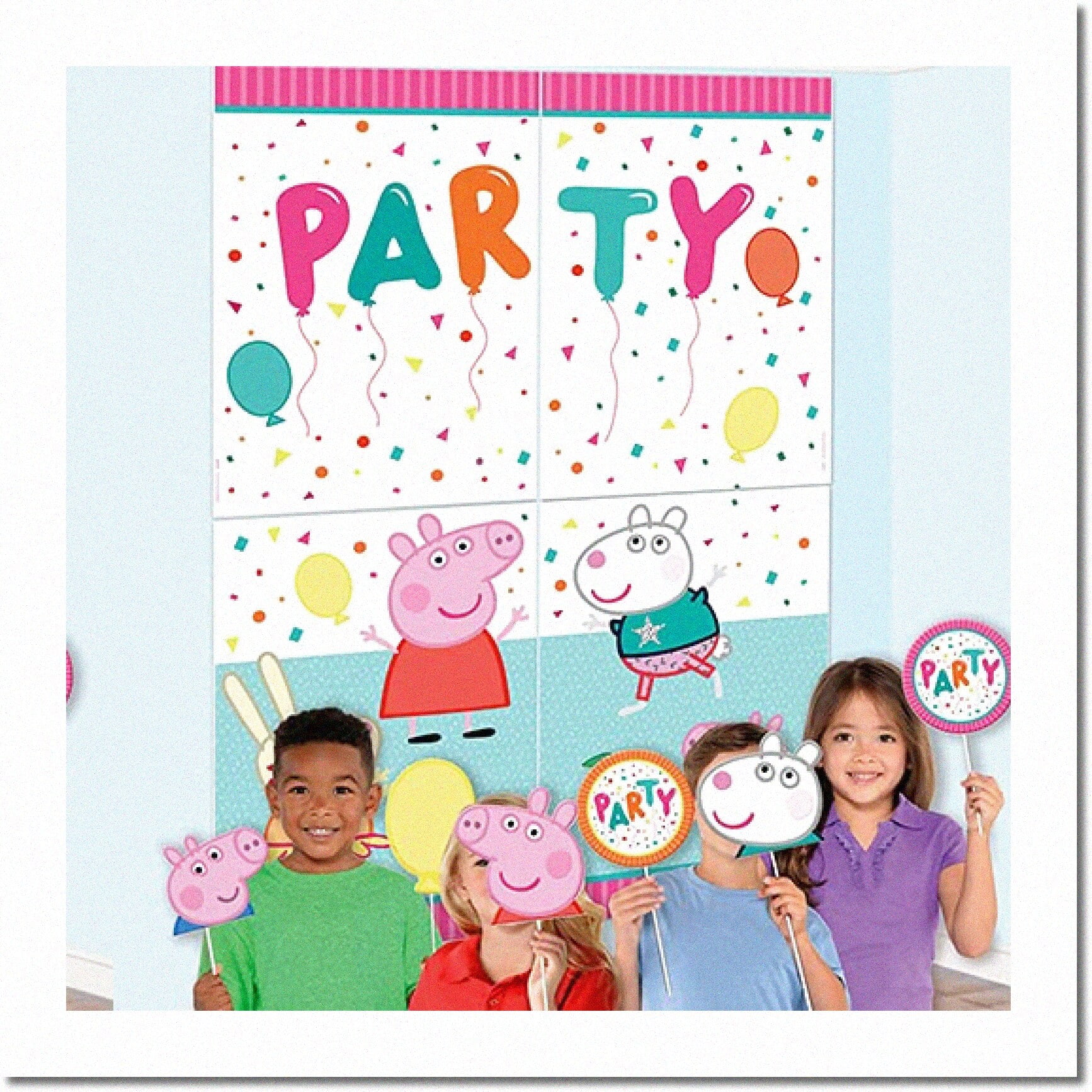 Party Pizzazz: Peppa Pig Confetti Scene Setters - 16 Multicolor Props ...