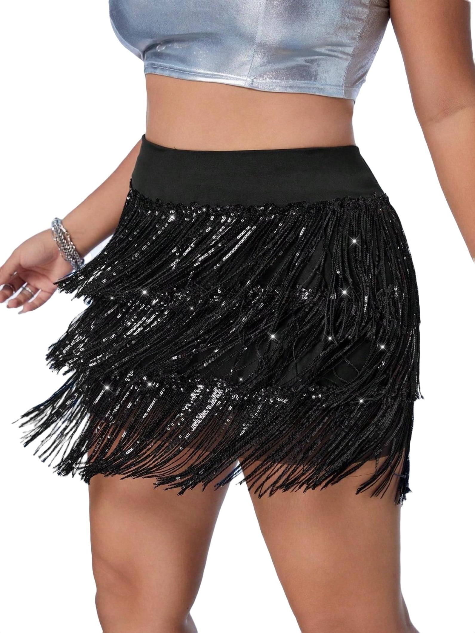 Party Plain Bodycon Black Plus Size Skirts - Walmart.com