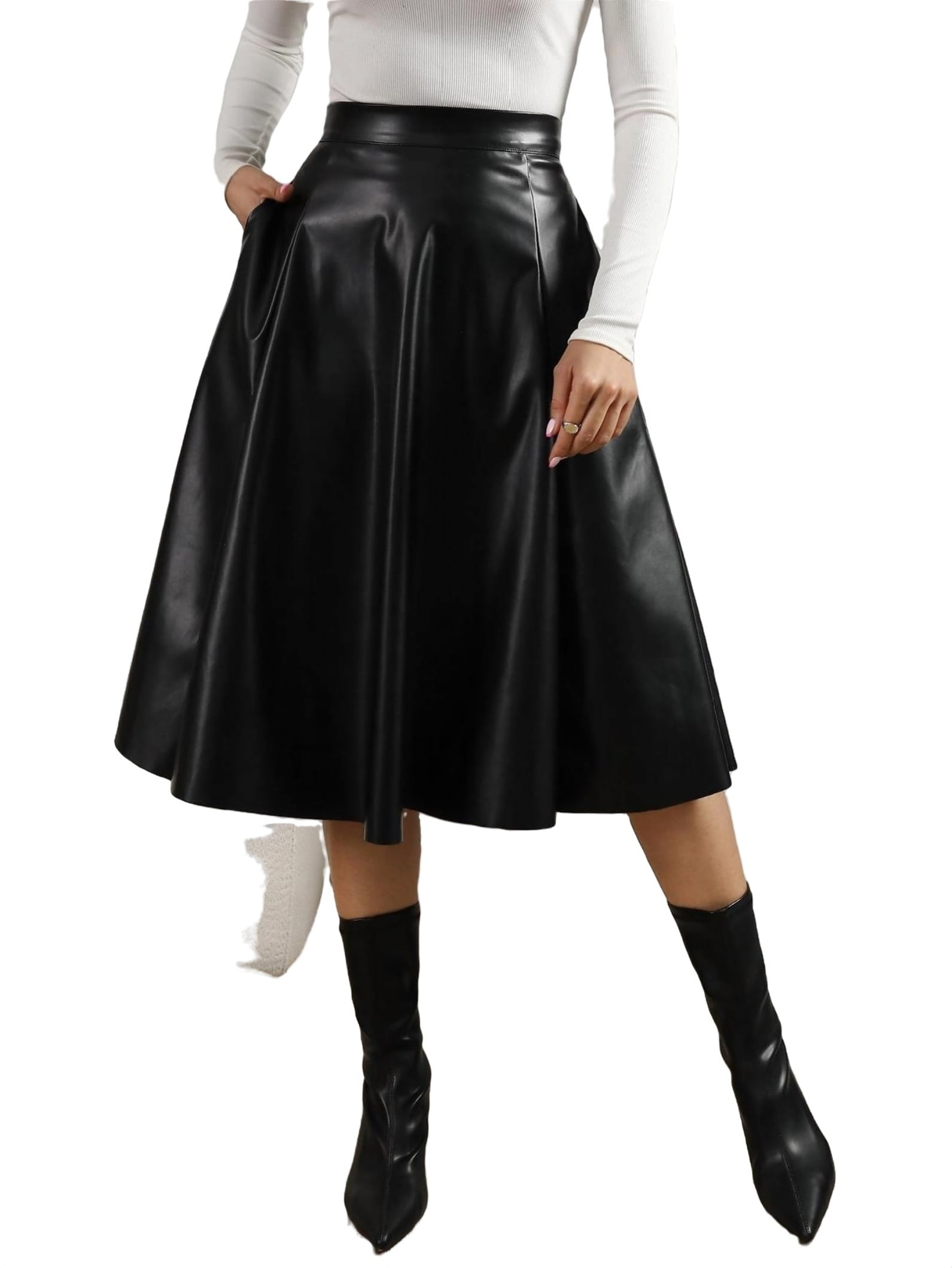 Party Plain Flared Skirts Black Women Skirts - Walmart.com