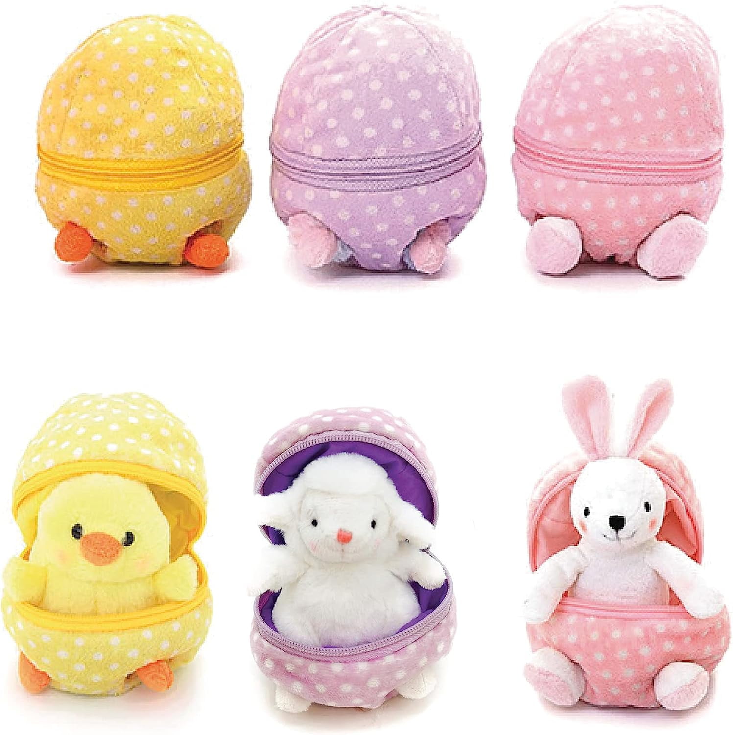Party Plush Chick Stuffed Animal (6”) Zip Up Egg Hideaway | Cute ...