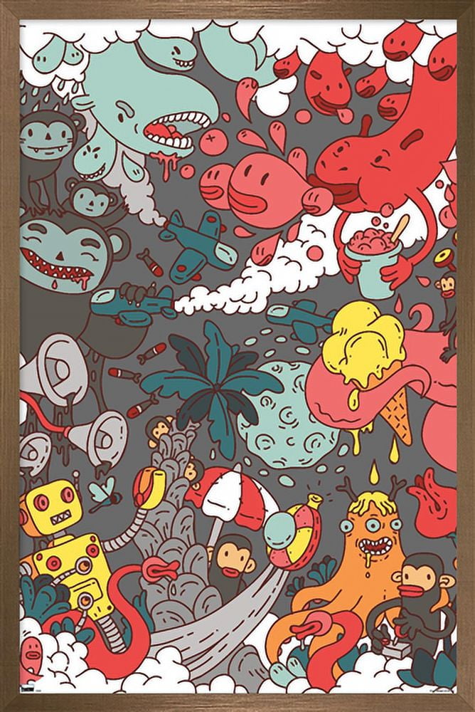 Party Pooper Wall Poster, 14.725" x 22.375" Framed - Walmart.com