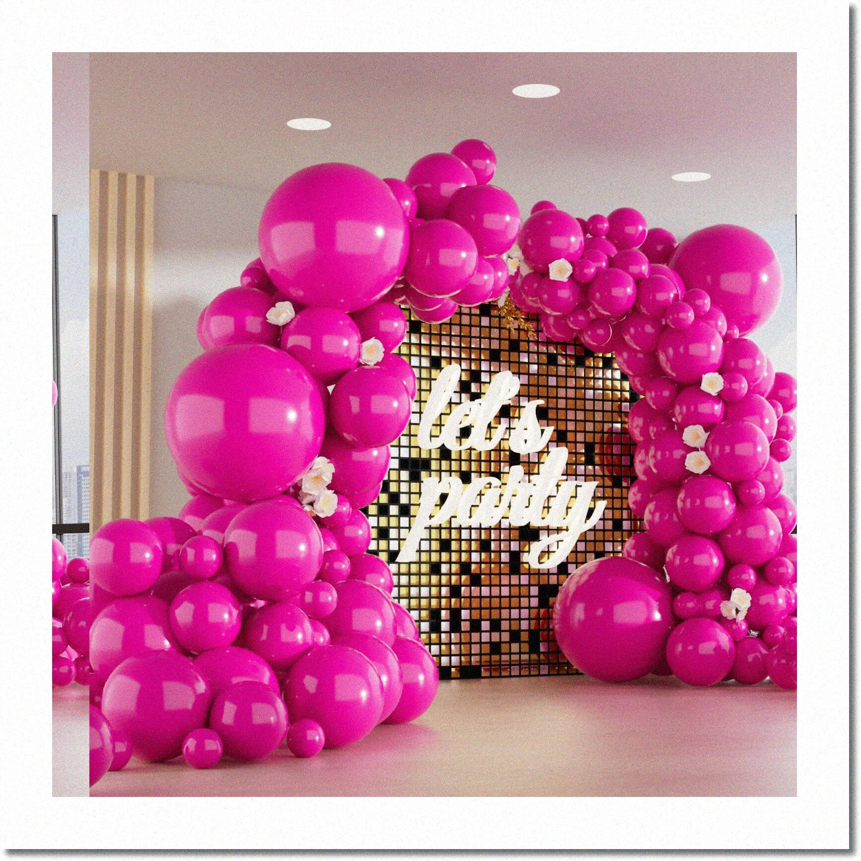 Party Pop Balloon Bonanza - 150pcs Hot Pink Balloons in Various Sizes ...