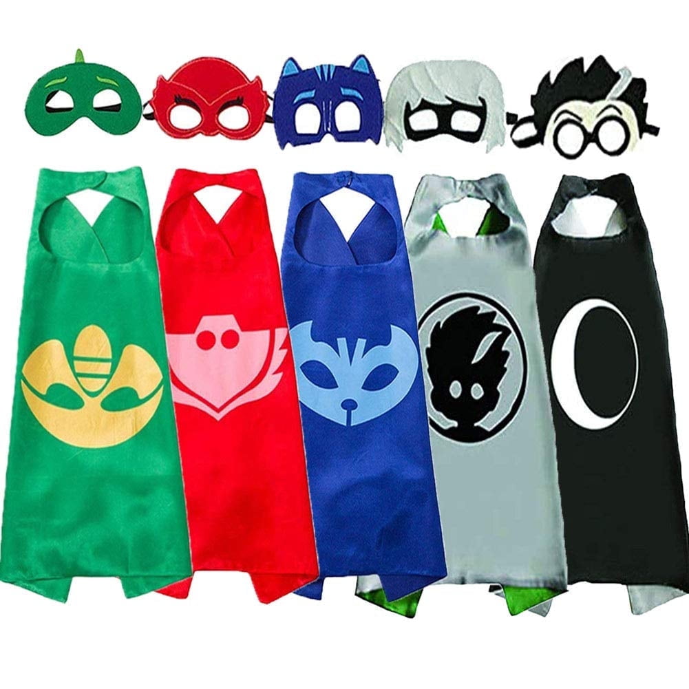 Party Pretend For PJ Masks Superhero Costume 5 Pcs - 5 Capes and 5 Felt ...