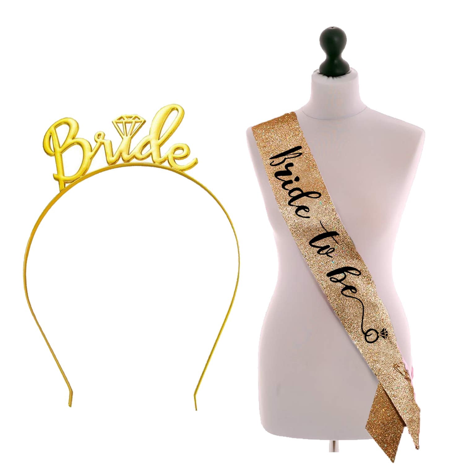 Party Propz Rubber Glittery Bride To Be SashCrownBachelorette Party ...