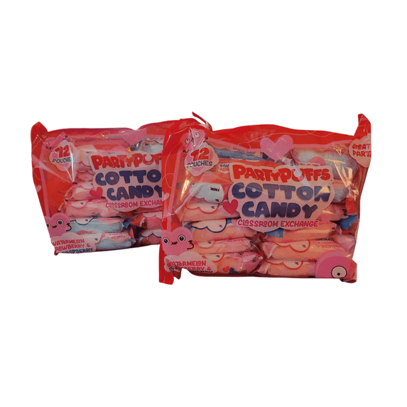 Party Puffs Valentine's Day Cotton Candy, 12 Count - Pack of 2 ...