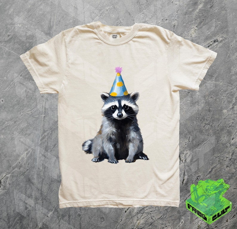 Party Raccoon Shirt – La Dolce Vita, 90s Tinned Fish, Y2K Meme Tee ...