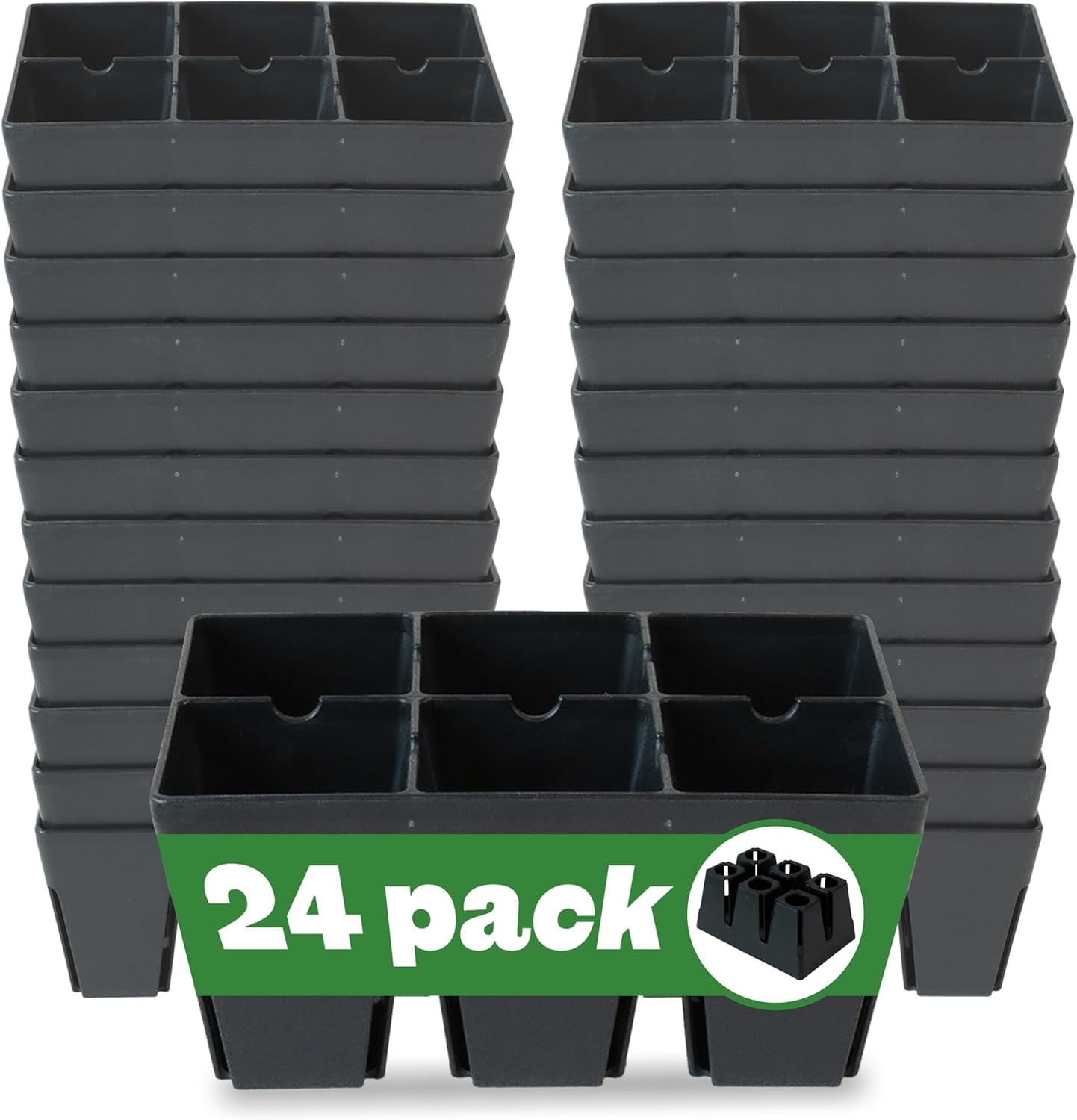 Party Reusable Seed Starter Tray - 6 Cell/24 Seedling Starter Trays ...