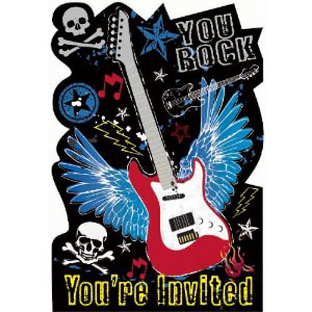 Party Rock Invitation Set w/ Envelopes (8ct) - Walmart.com