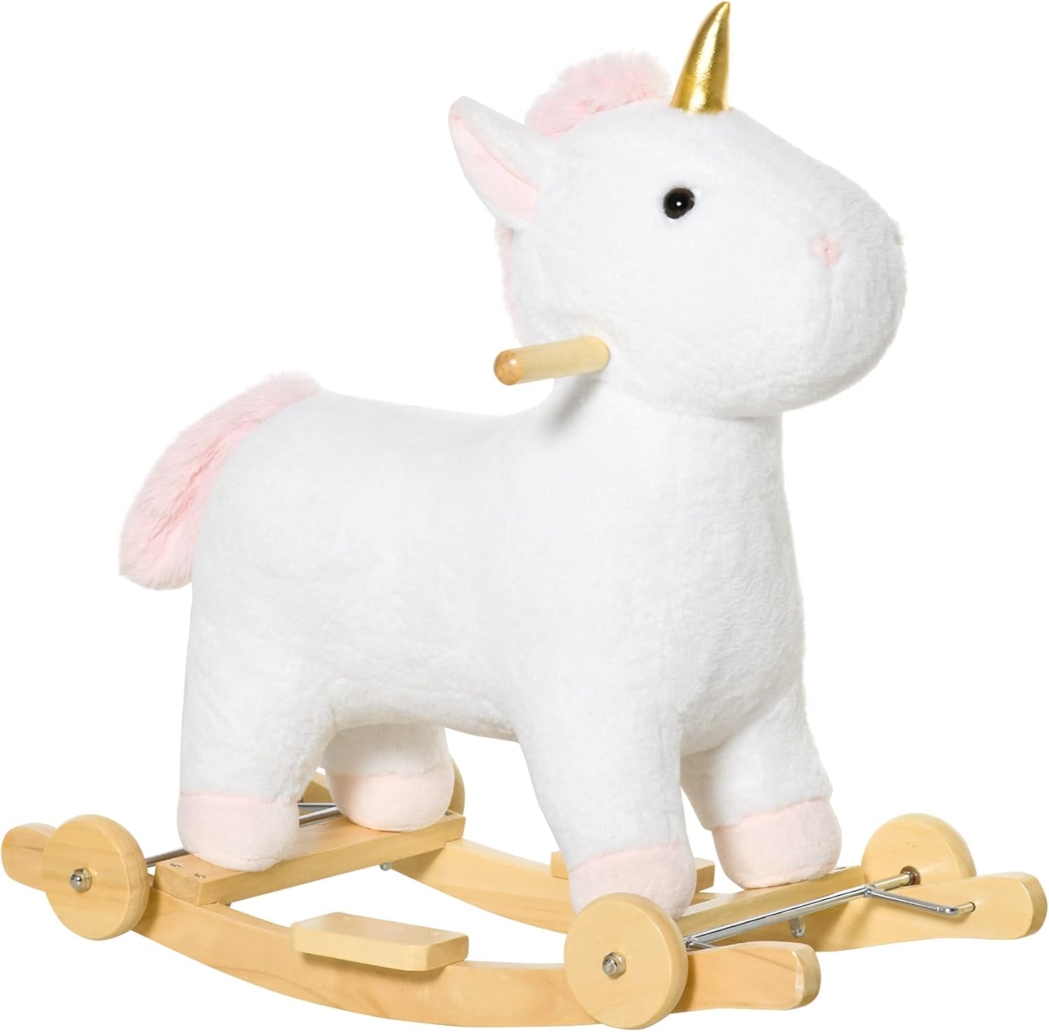 Party Rocking Horse, 2 in 1 Kids Ride on Horse, Rolling Unicorn Animal ...