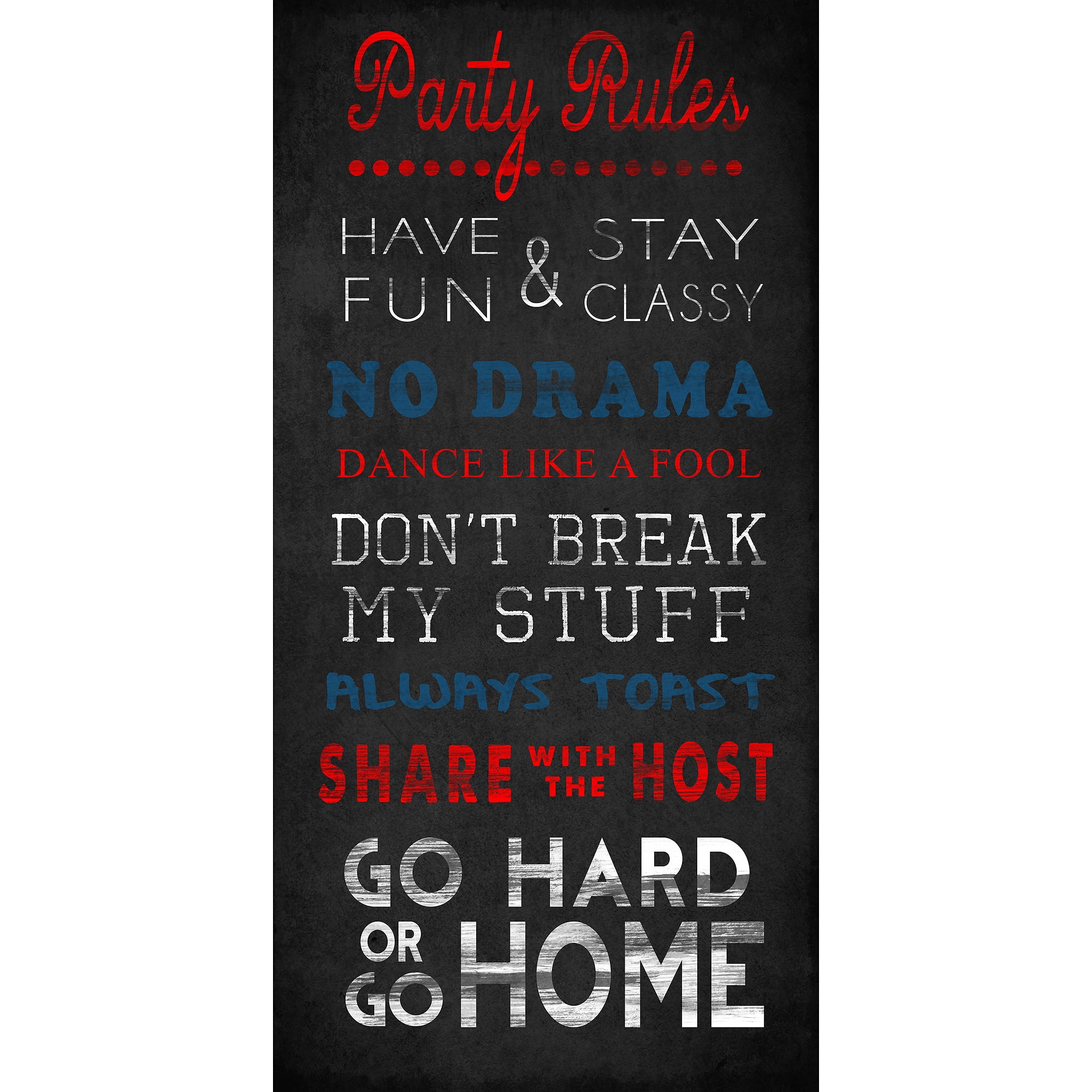 Party Rules Wall Art - Walmart.com