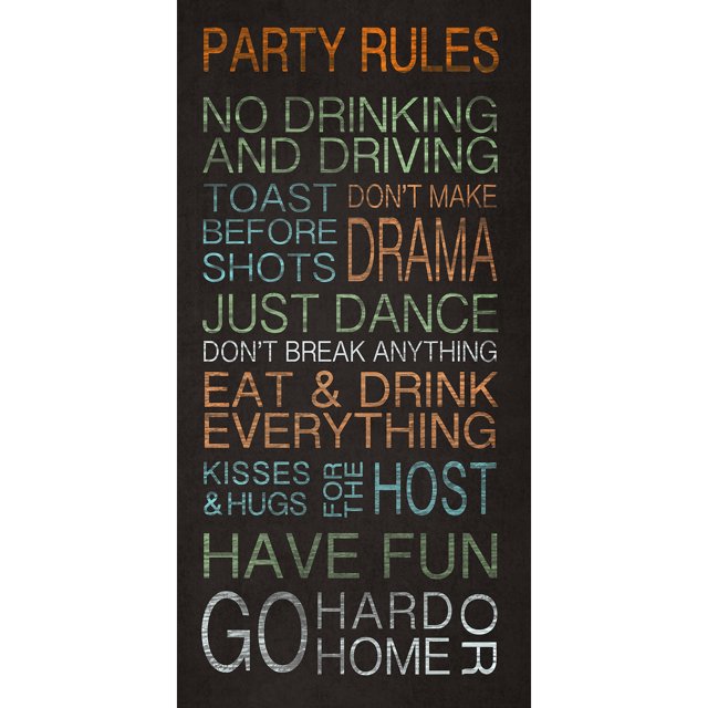 Party Rules Wall Art - Walmart.com