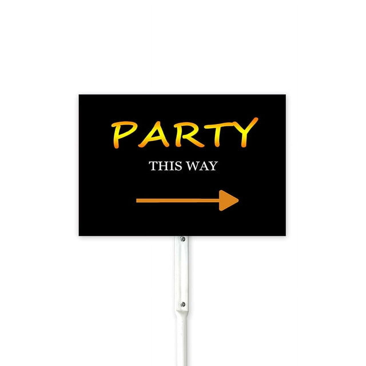 Party Signs with Stakes, Birthday Party This Way Sign With Arrow for ...