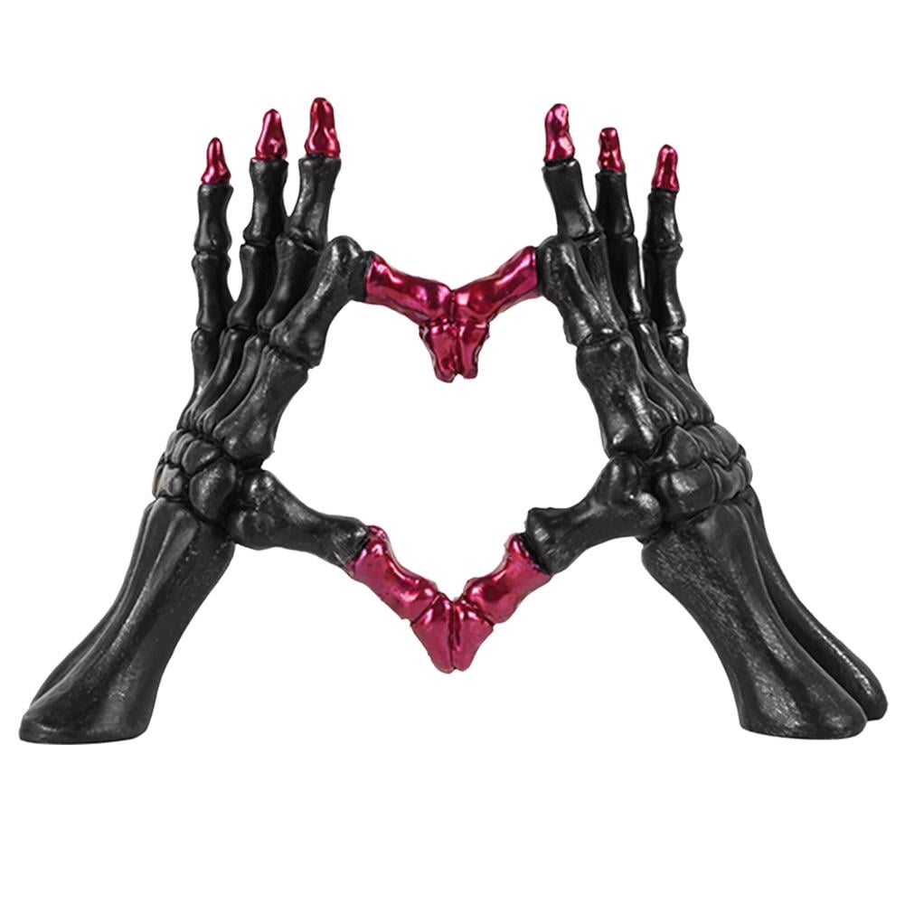 Party Skeleton Hand Heart Hands Sculpture, Hand Bone Hand Heart ...