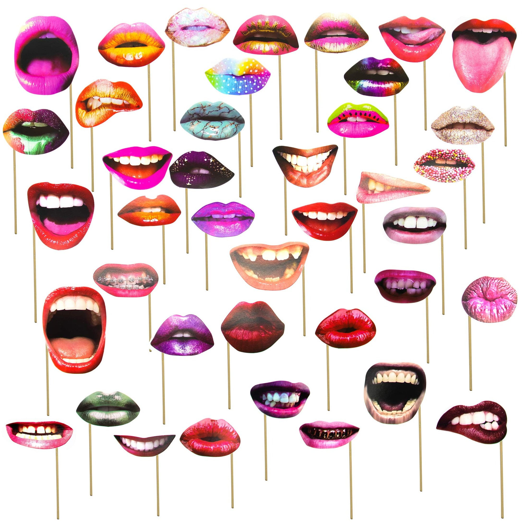 Party Snap Fun: 40 Pack of Hilarious Photo Booth Props with Sticks for ...