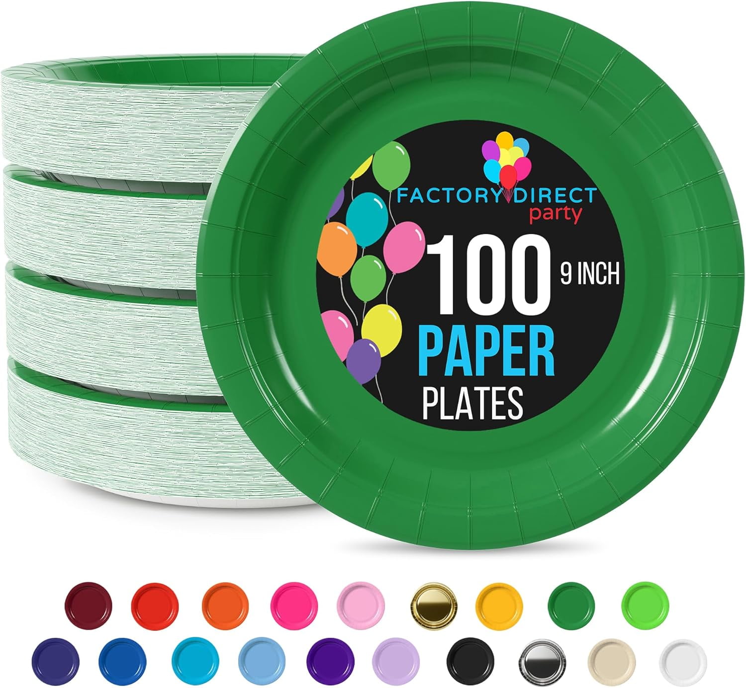 Party Solids Emerald Green Paper Plates Disposable Heavy Duty 9 Inch ...