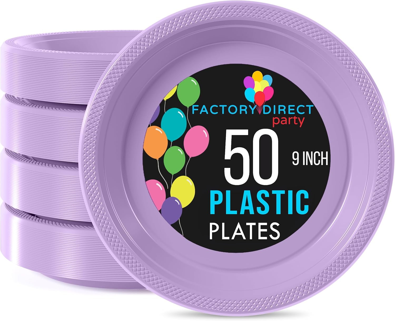 Party Solids Lavender Plastic Plates For Party Supplies 9" Lavender ...