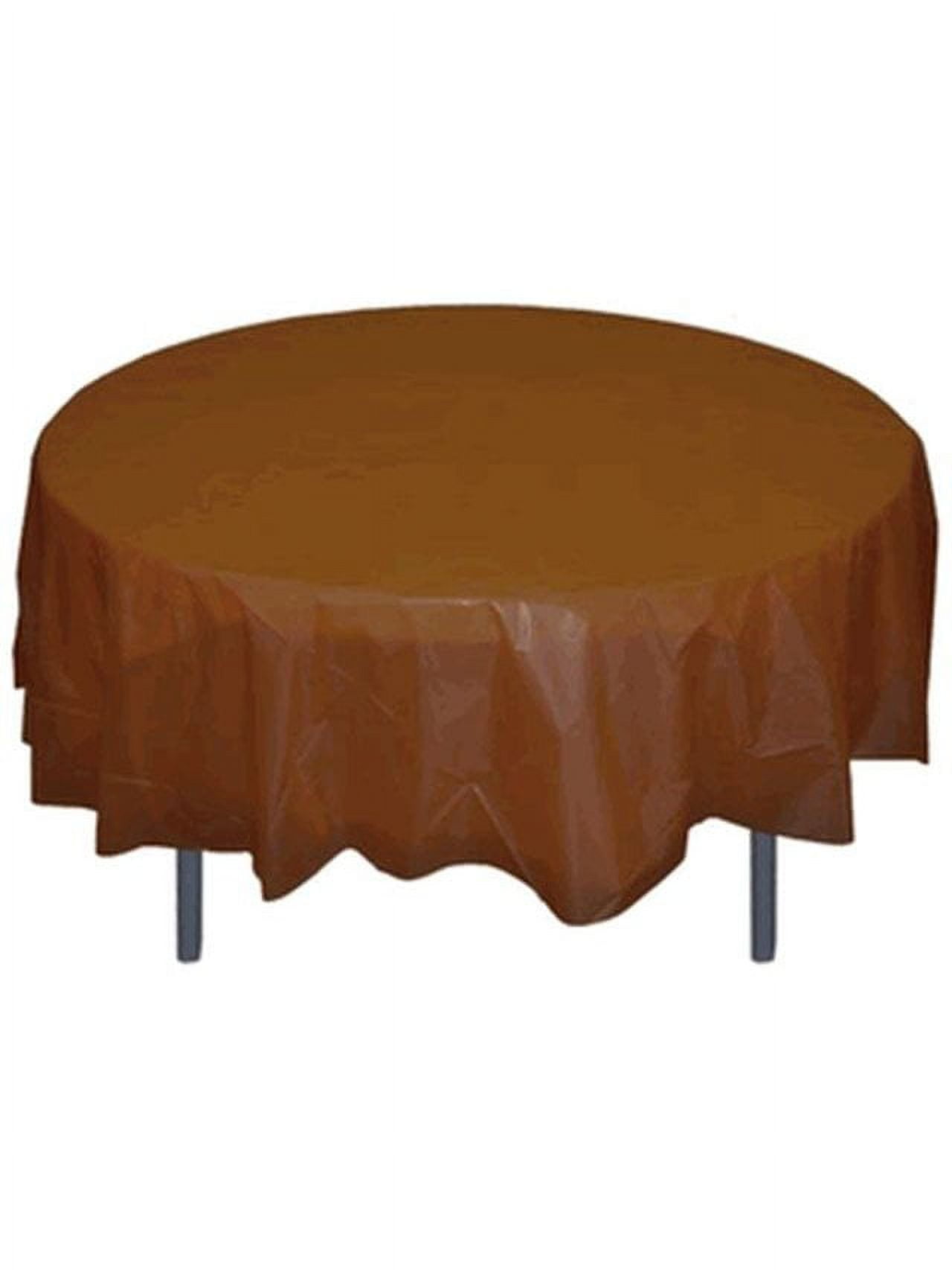 Party Source *12 Count* Brown 84" Round Plastic Tablecloths - Walmart.com