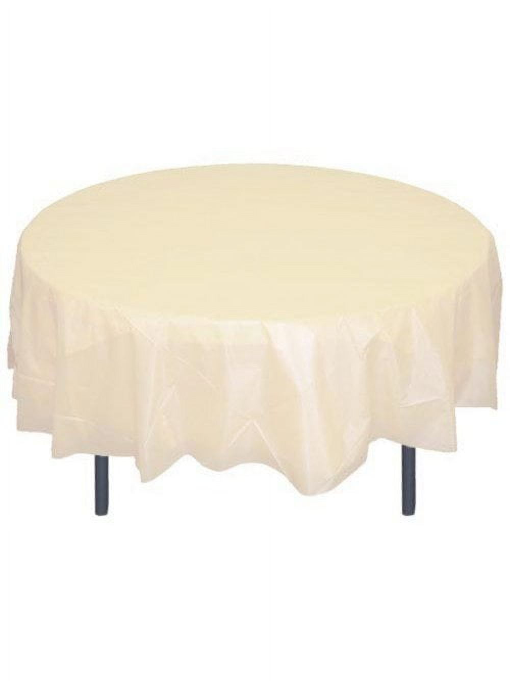 Party Source 12 Count Ivory 84 inch Round Plastic Tablecloths - Walmart.com