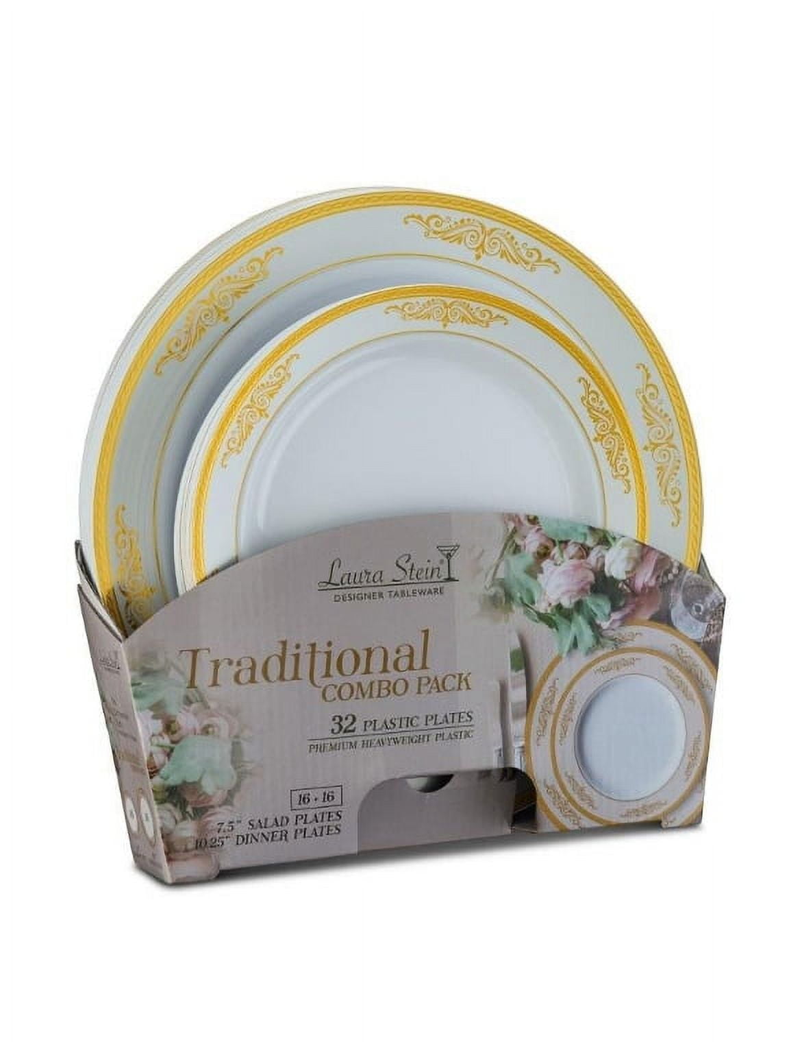 Party Source Traditional Tableware White/gold Border Party Set of 32 ...