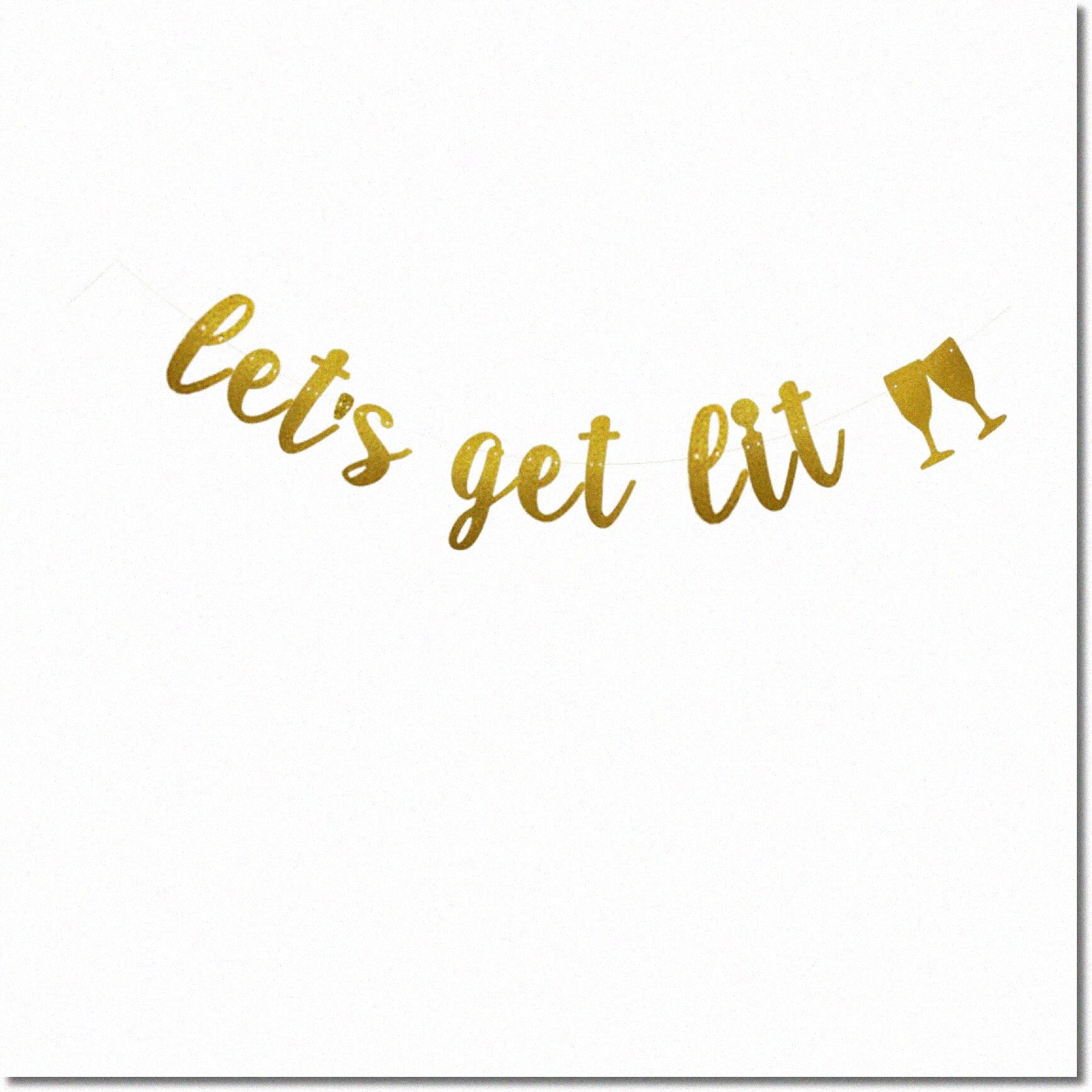 Party Sparkle: Pre-Assembled Glittery Gold Letter Banner for ...