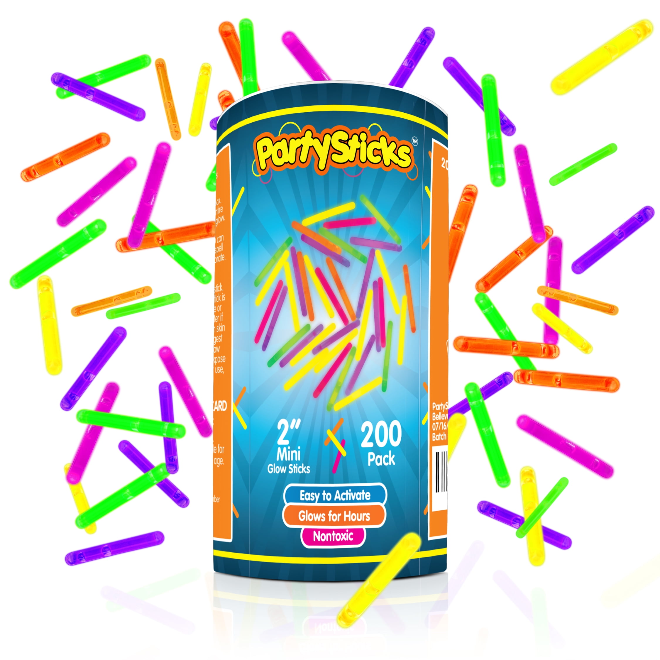 Party Sticks 200pcs Mini Glow Sticks for Kids, Glow In The Dark ...