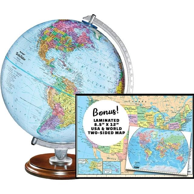 Party Student - Educational Classic World globe, Blue Ocean, Raised ...