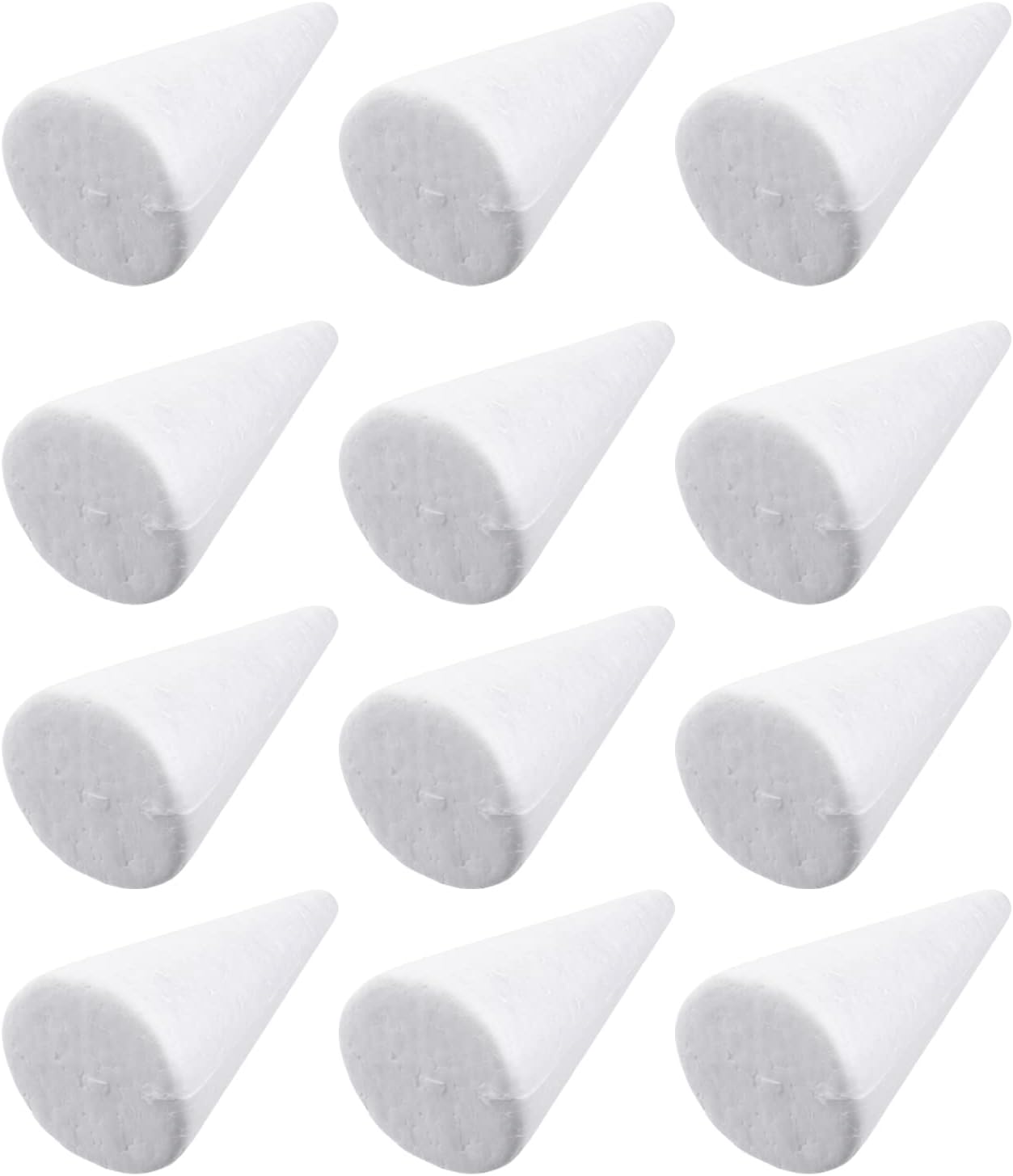 Party Supplies Foam Triangle 12pcs 10cm Paper Cones Hat DIY Fun White ...