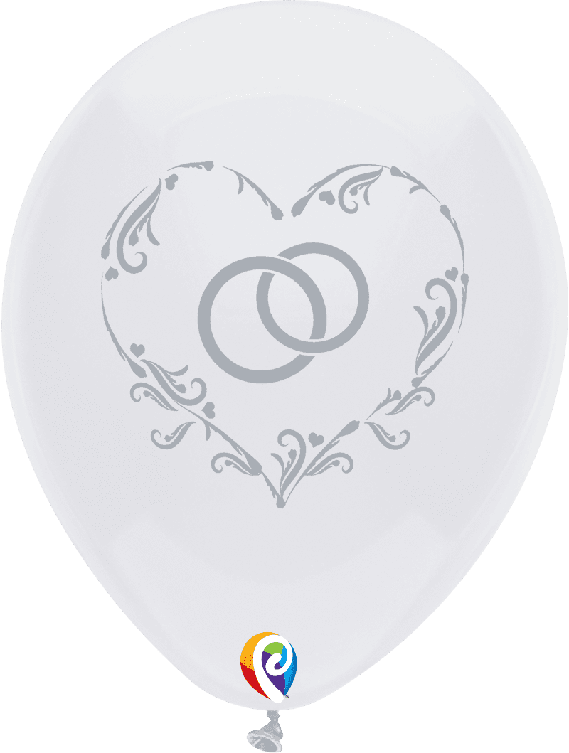 Party Supplies - Pioneer Latex Balloon Wedding Rings White 8 ct. 12 ...