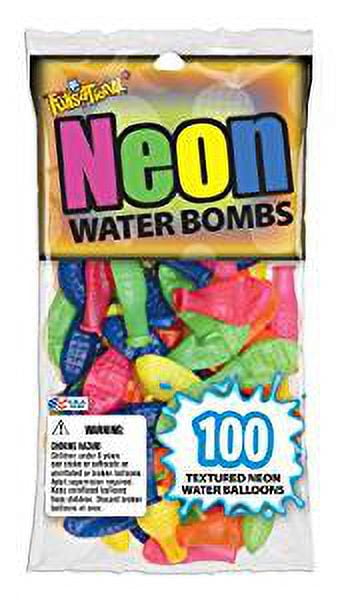 Funsational Neon Water Bombs Water Balloons Latex Balloons (100 Pack ...