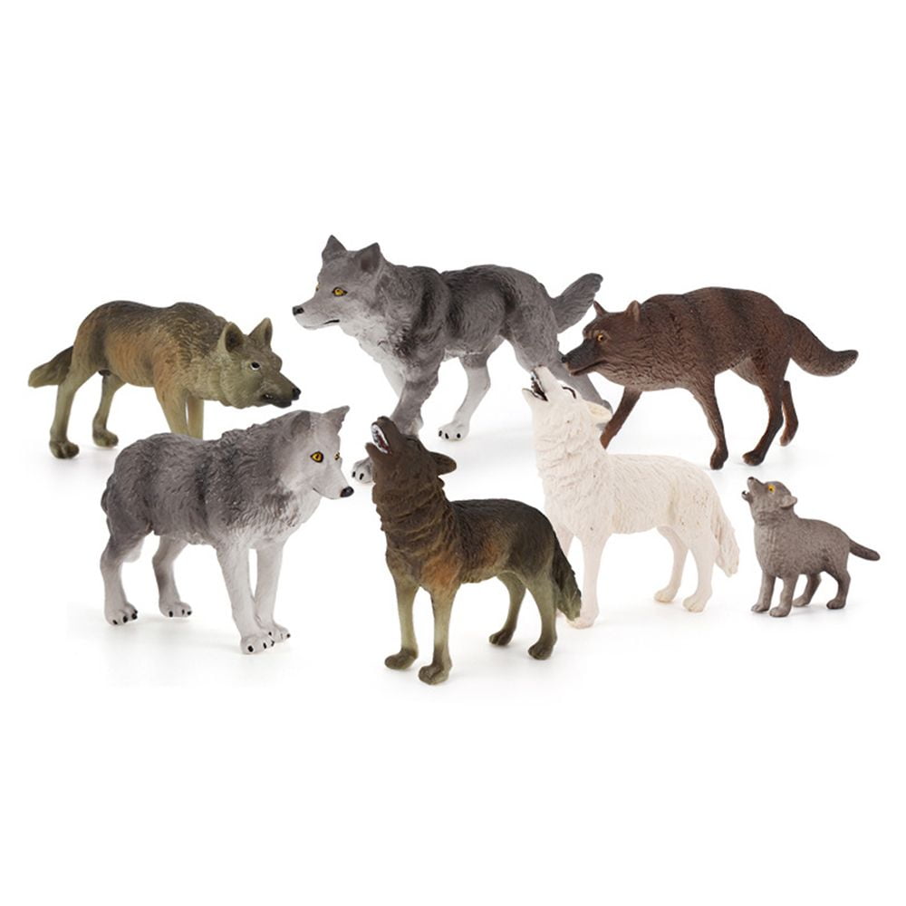 Party Supplies Realistic Kid Woodland Toy Wolf Figurines Animal 7PCS ...