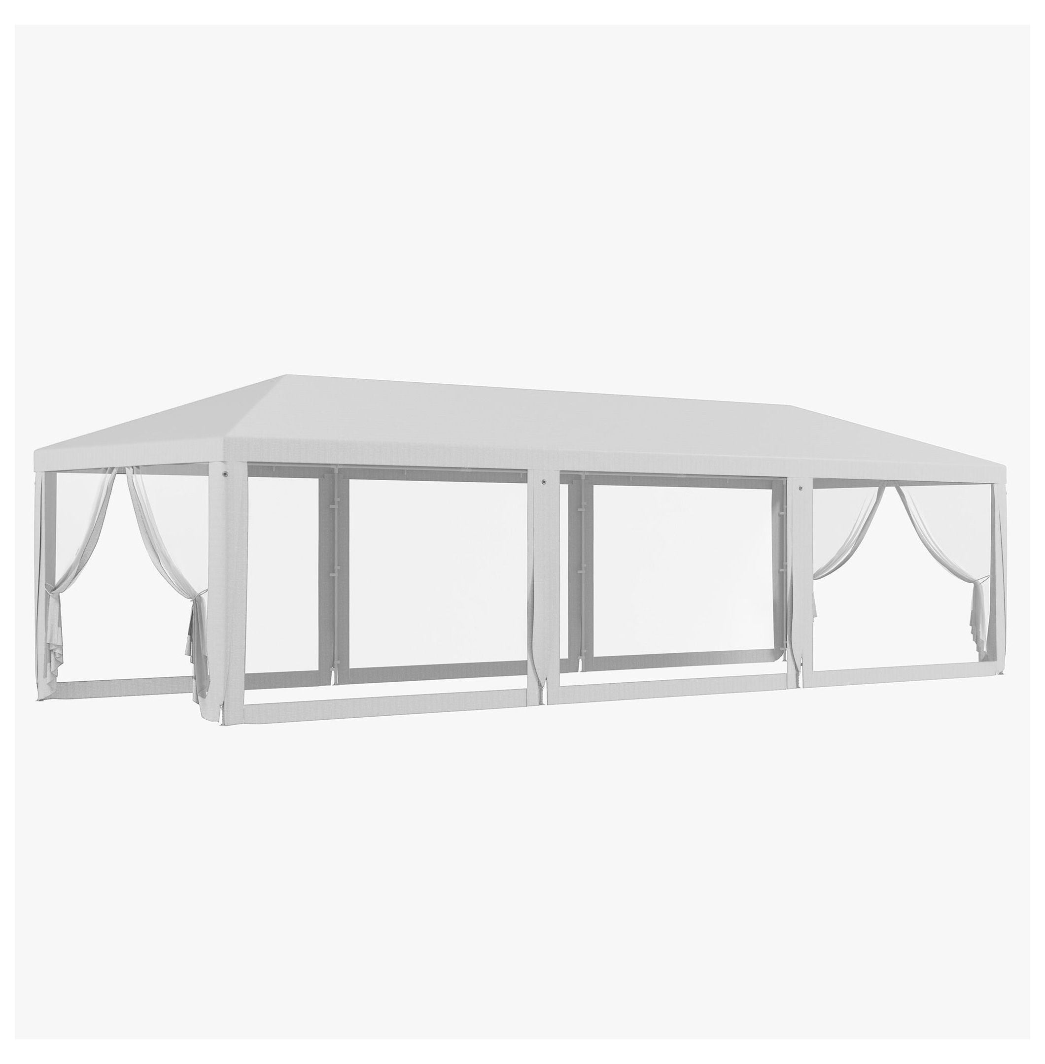 Party Tent 10'x28', Outdoor Event Canopy Shelter, 8 Mesh Sidewalls ...