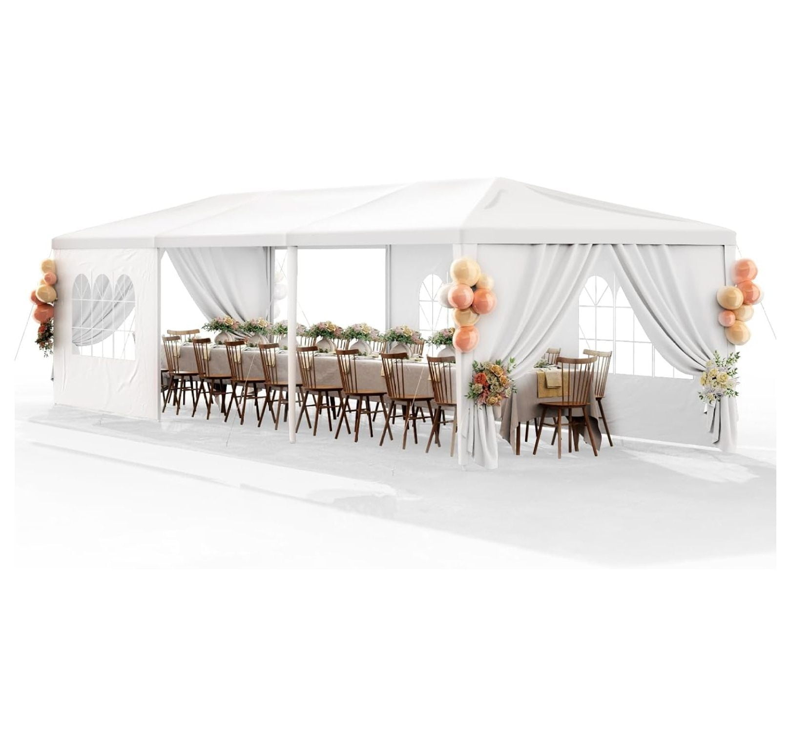 Party Tent 10'x30' Outdoor Wedding Canopy Tents for Parties with with 5 ...
