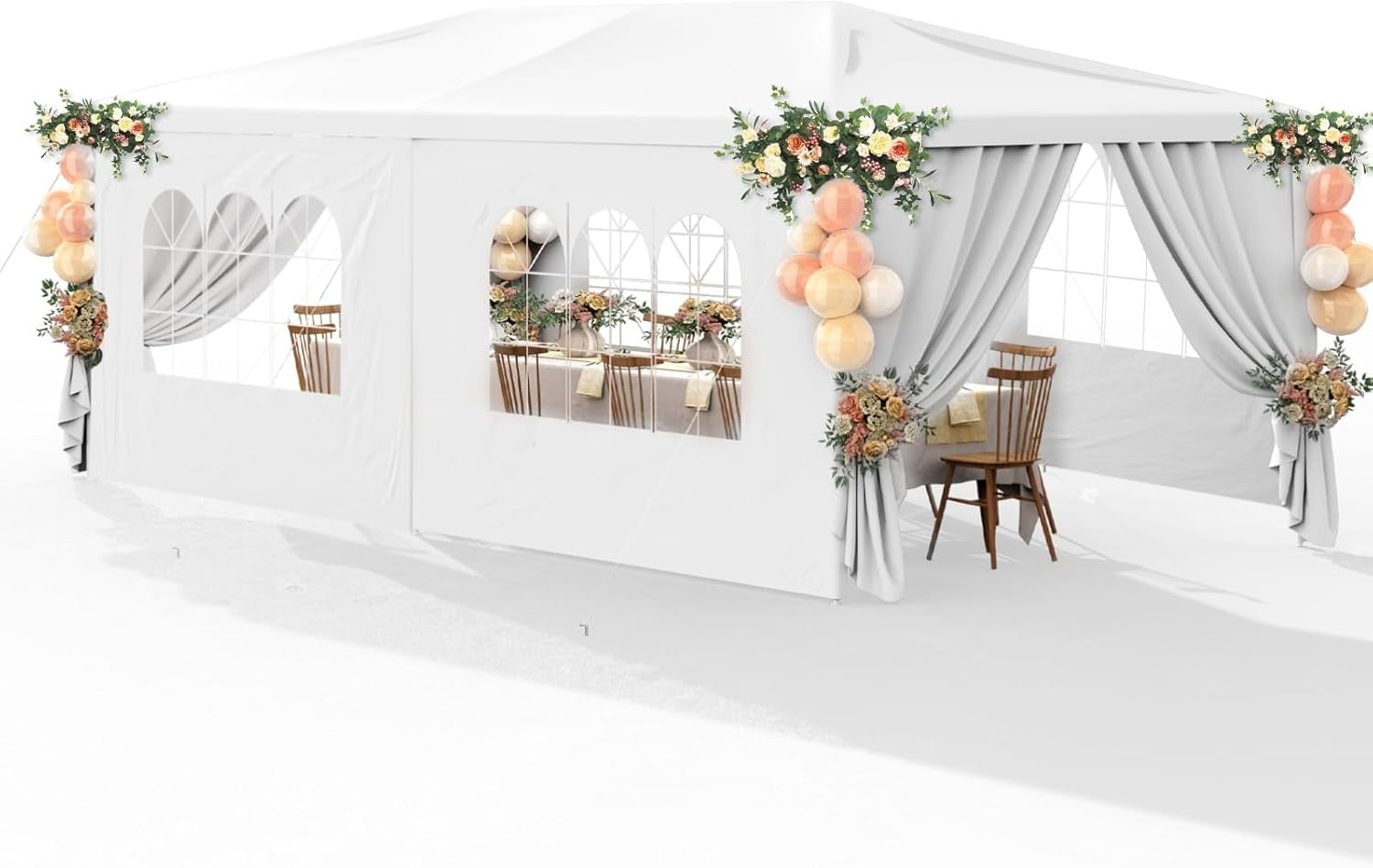 Party Tent 10x20 Outdoor White Wedding Tents for Parties, Heavy Duty ...