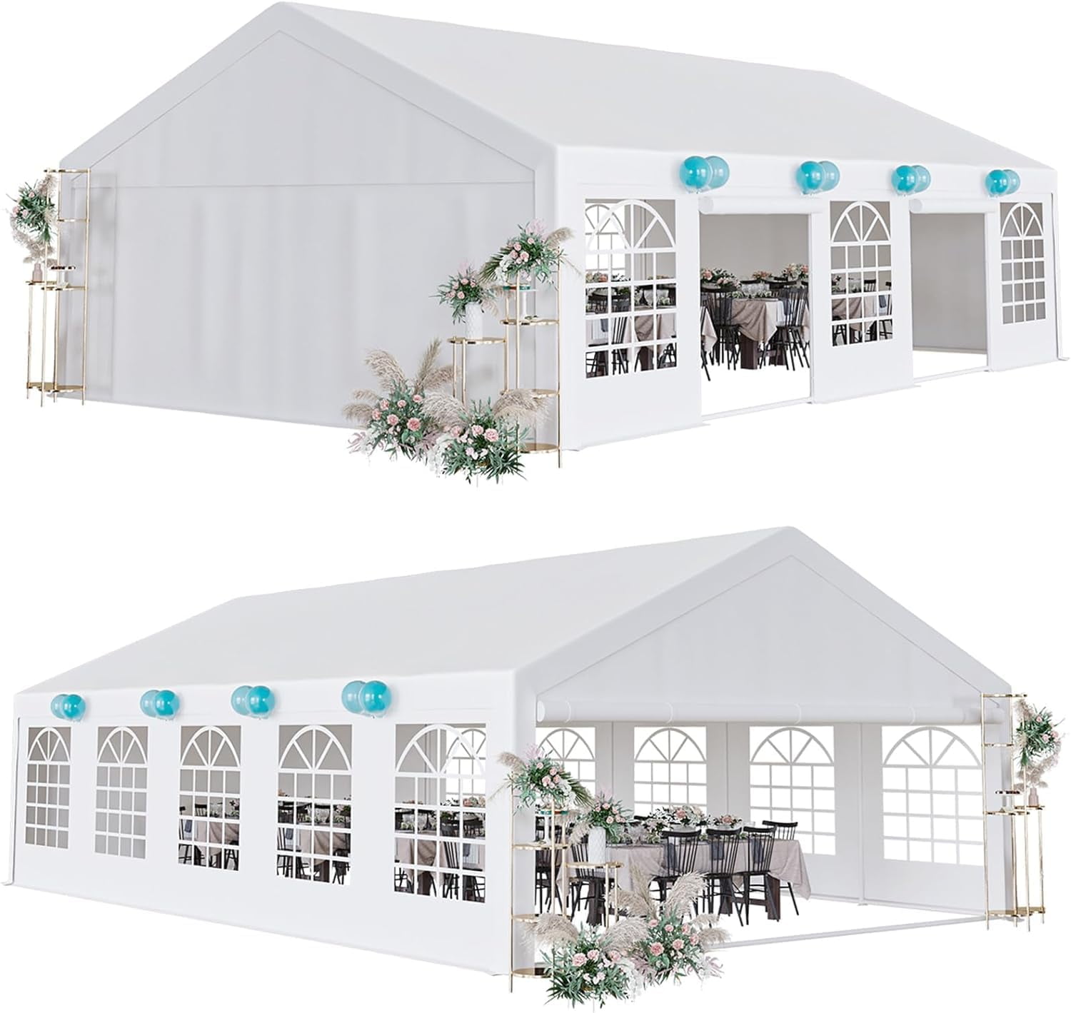 Party Tent, Outdoor Wedding Event Shelters, Heavy Duty Steel Canopy ...