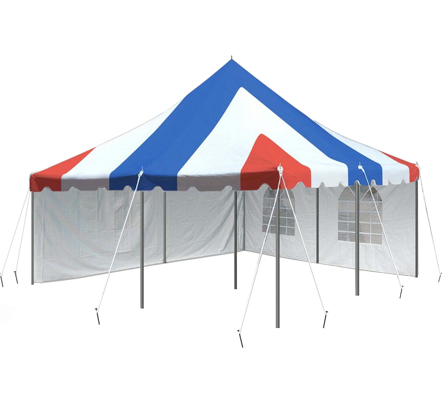 Party Tents Direct Weekender Outdoor Canopy Pole Tent w/Sidewalls, Red ...