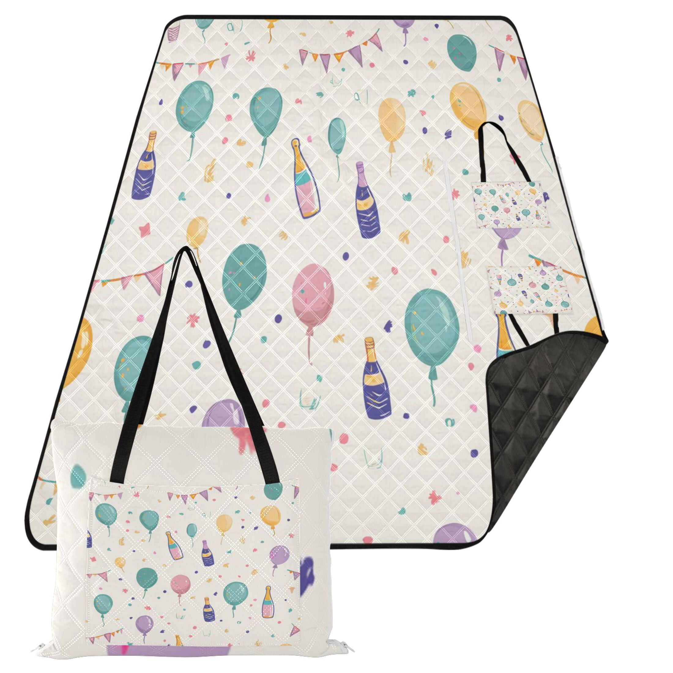 Party Theme Decoration 60x80in Waterproof Picnic Mat, Foldable Backpack ...