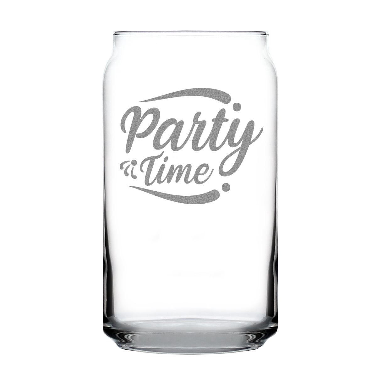 Party Time 16oz Can-Shaped Pint Glass, Hand Engraved Etched Design ...