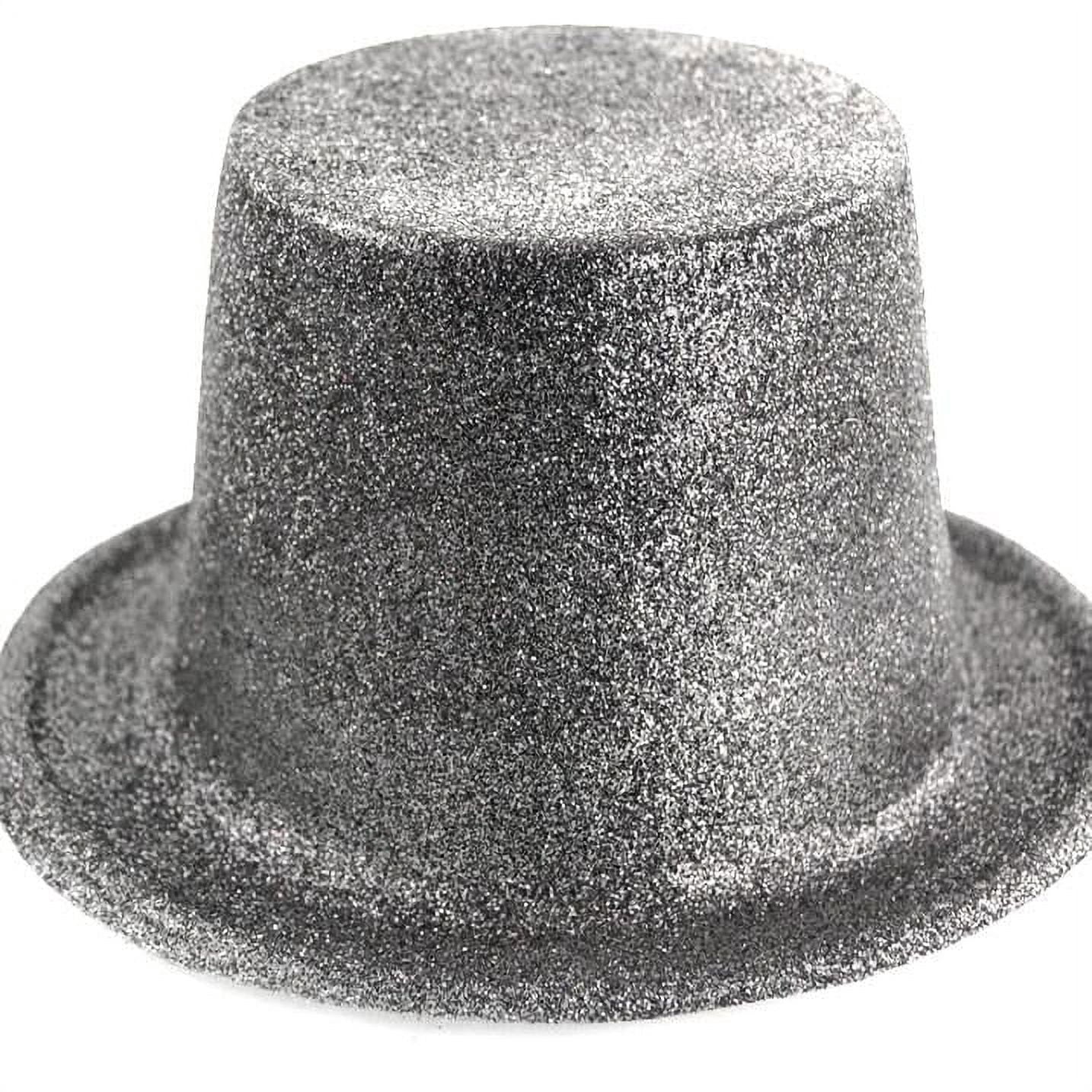 Party Top Hat with Glitter, 10-inch, Black - Walmart.com