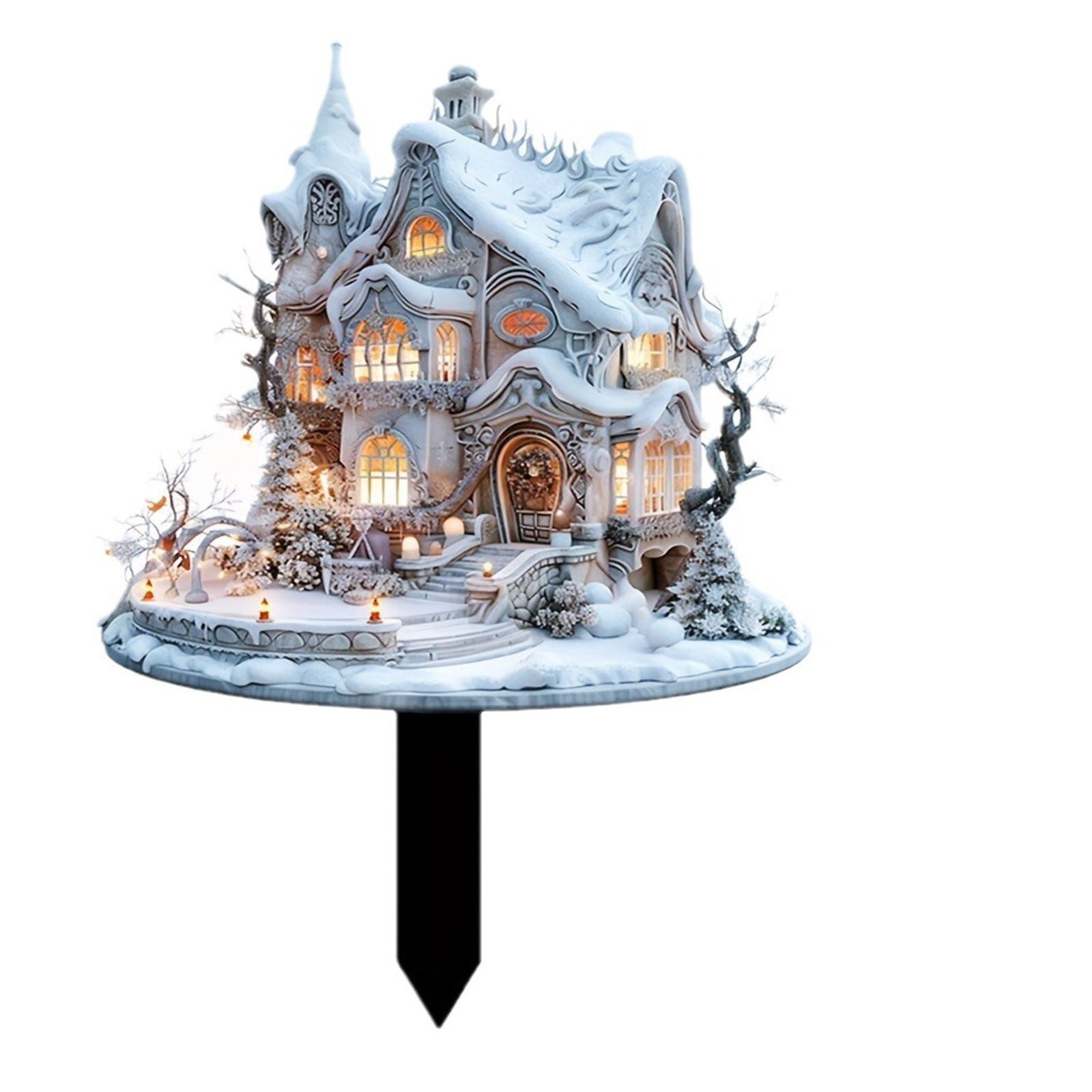 Party Toppers White Garden Stake Outdoor Decor Acrylic Ground Insert ...