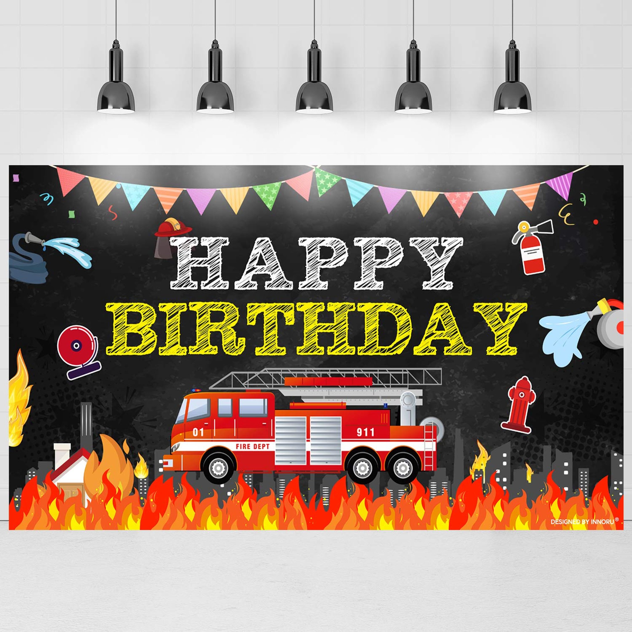 Party Truck Adventure Backdrop - Fun Kids Birthday Photo Booth Prop ...
