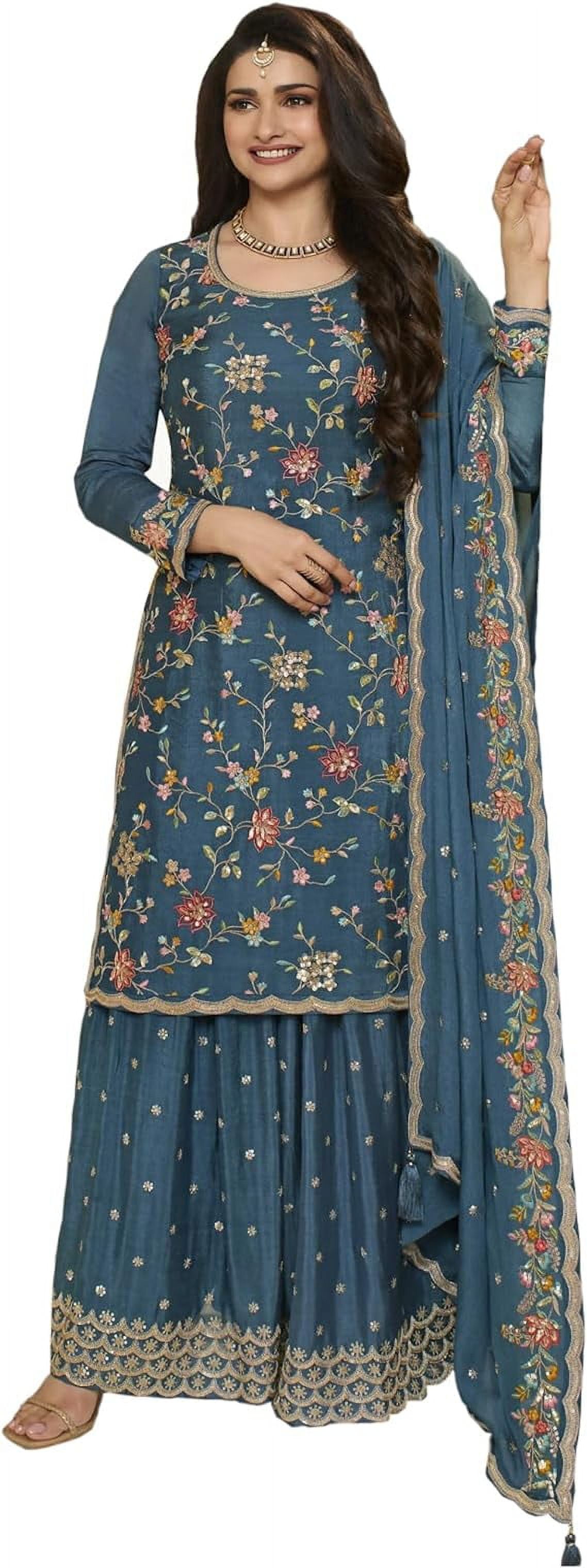Party Wear Indian Designer Shalwar Kameez Suits Pakistani Swen Plazo ...